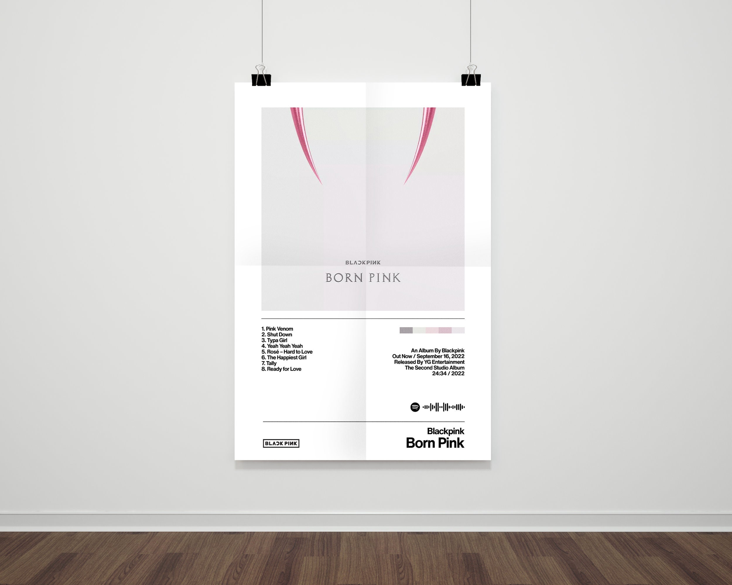 Blackpink - Born Pink - Album Artwork White Print Vintage Poster sold ...