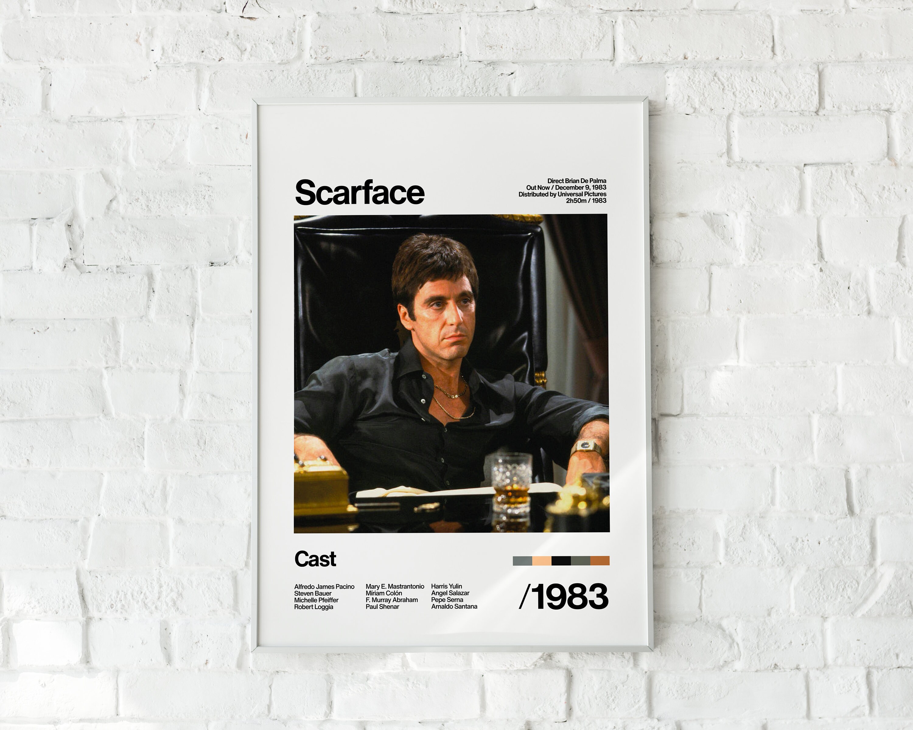 Scarface 1983 Al Pacino Movie Artwork White Print Poster - Etsy