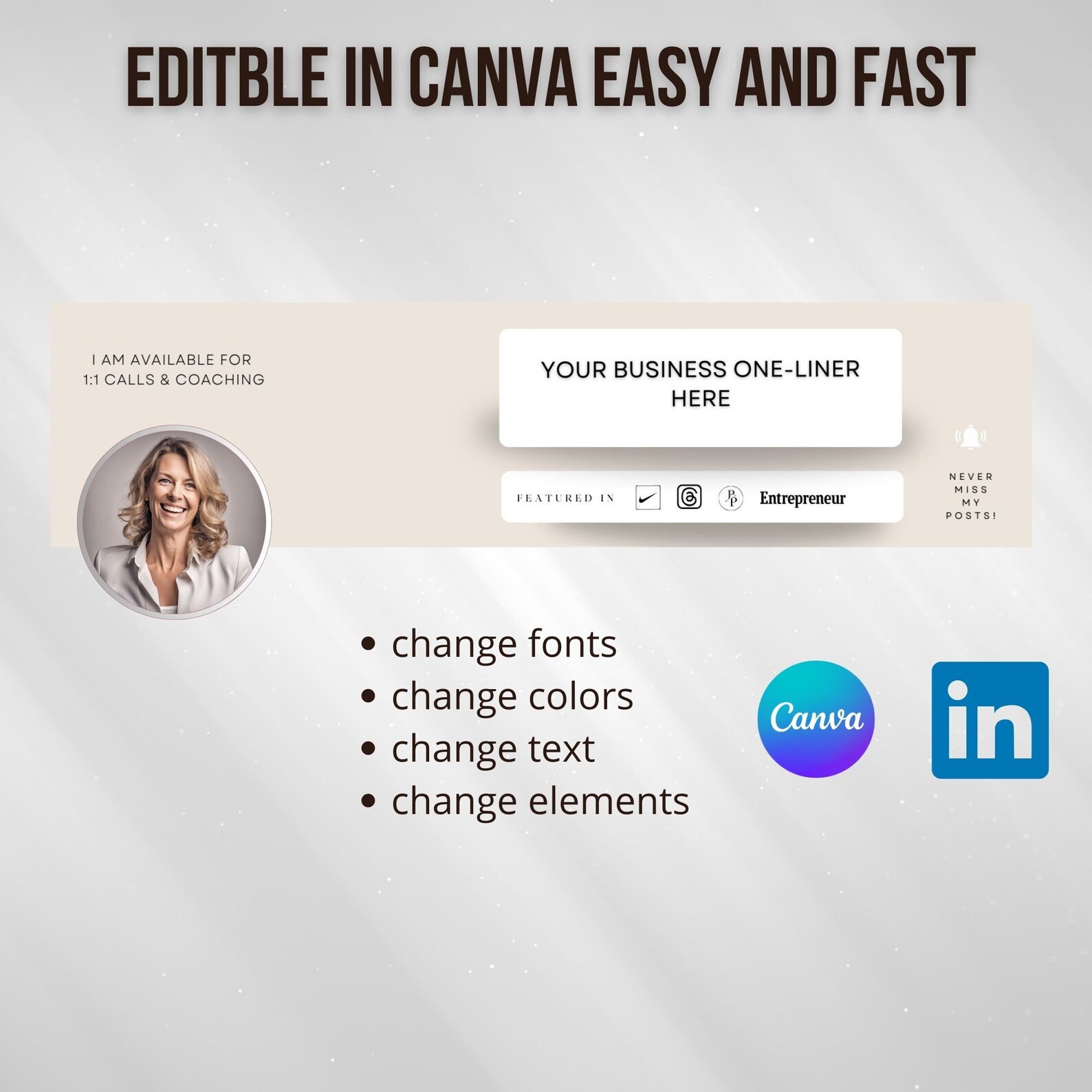 Elegant Linkedin Banner Template for Coaching Professionals Fully ...
