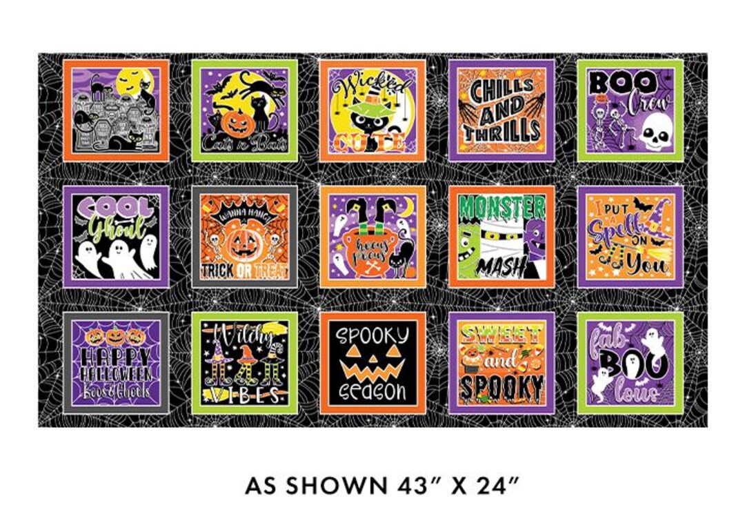 Chills & Thrills Boxes Black, 14607G12B, 100% Cotton, Benartex - Etsy