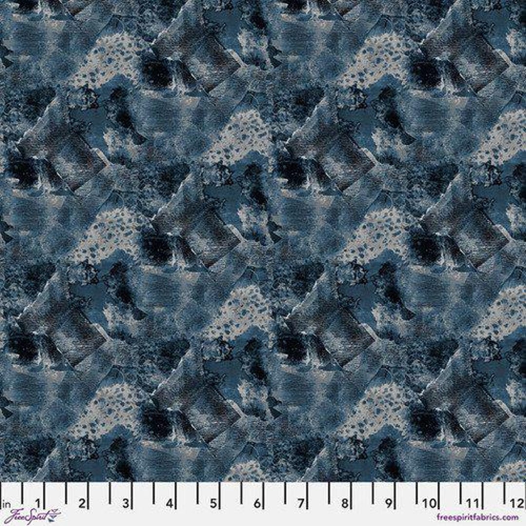 Rust Bloom, Steel Blue, PWSS020.STEELBLUE, 100% Cotton Fabric, Free ...