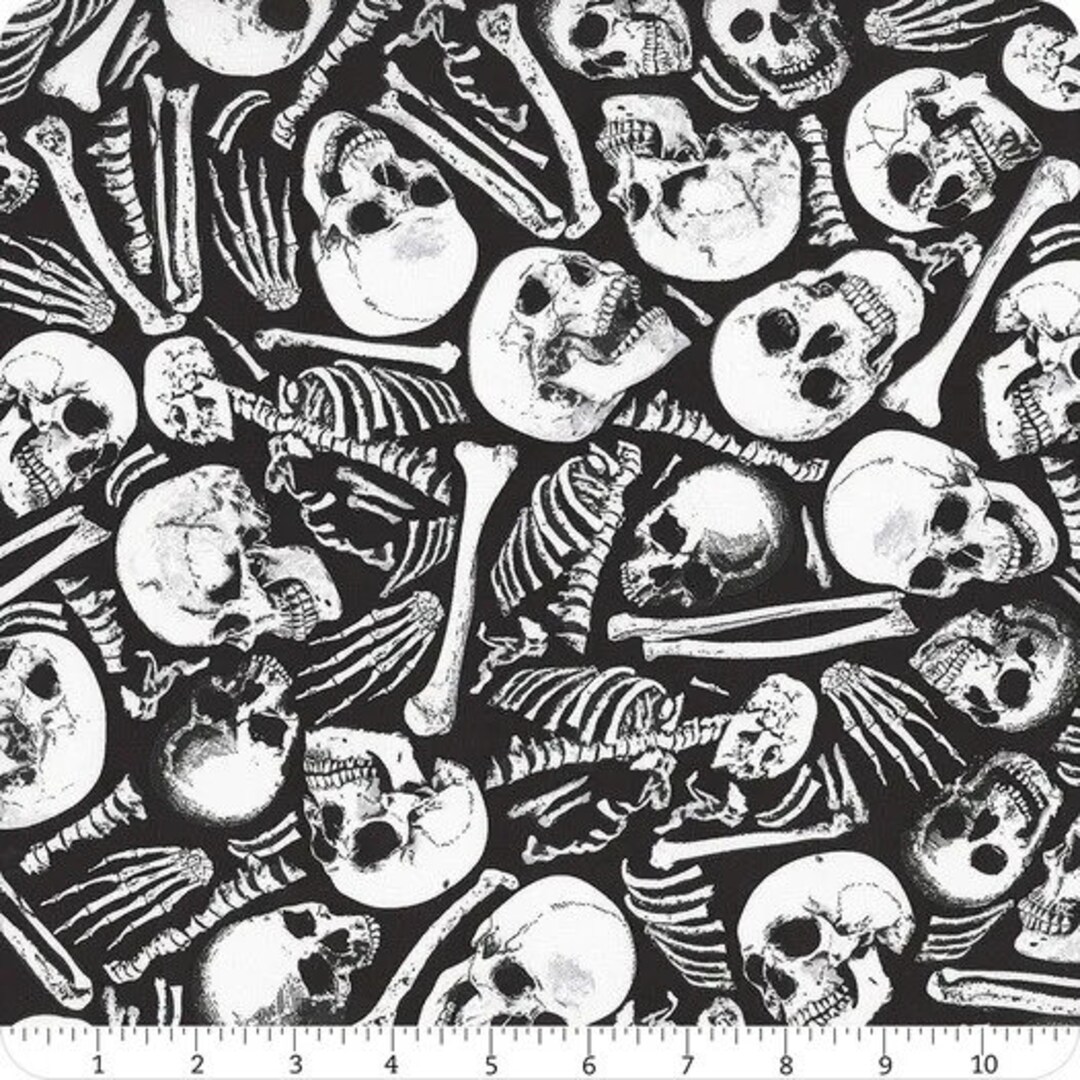 WICKED, Packed Skeletons, Black, 100% Cotton, Timeless Treasurers - Etsy