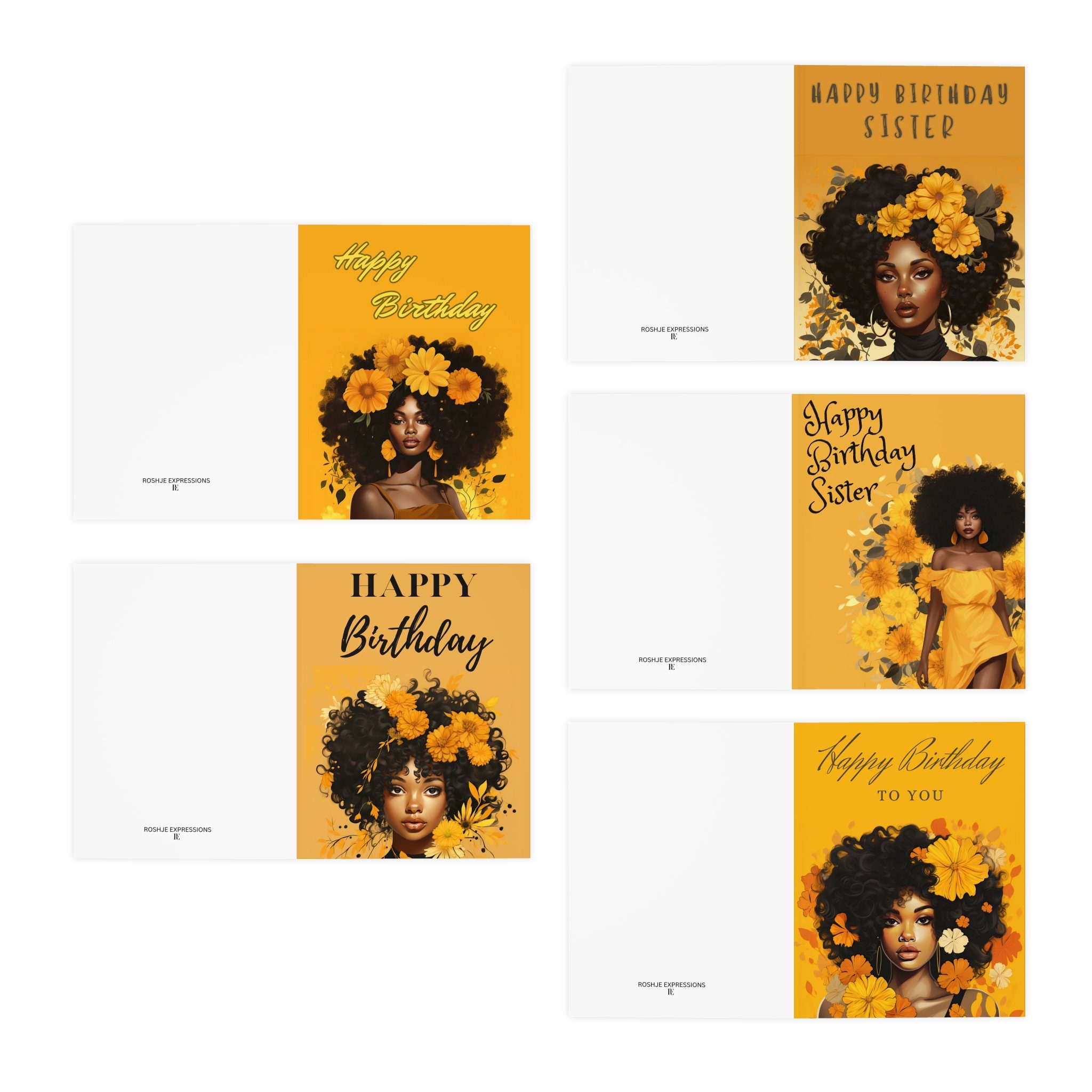 Birthday Cards | Black Woman | African American Greeting Cards (5 Pack ...