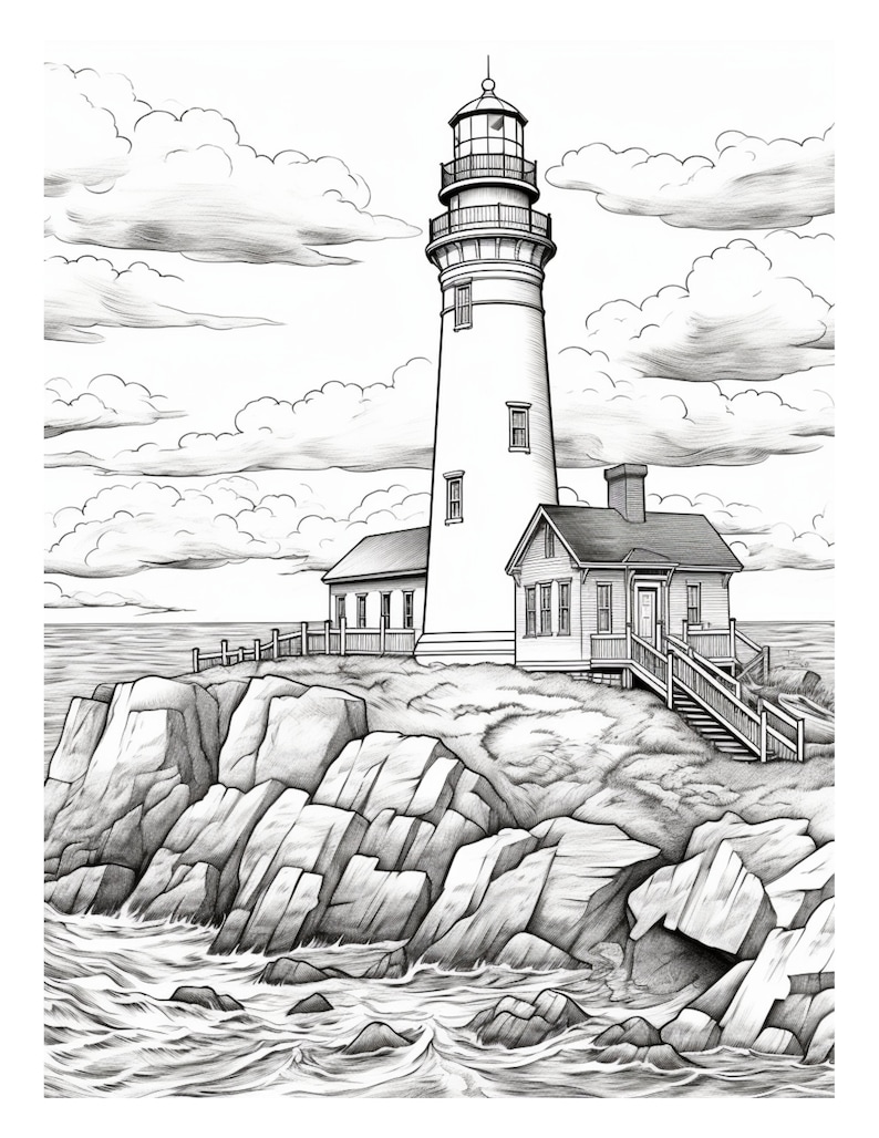 Serene Landscapes Adult Coloring Pages: 10 Intricate Designs (PDF) - Etsy