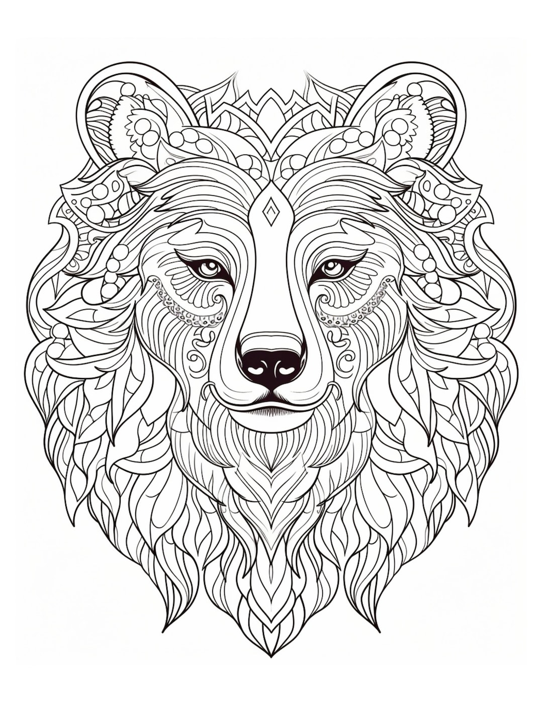 Adult Coloring Pages | 10 Intricate Animal Faces | Printable Coloring ...