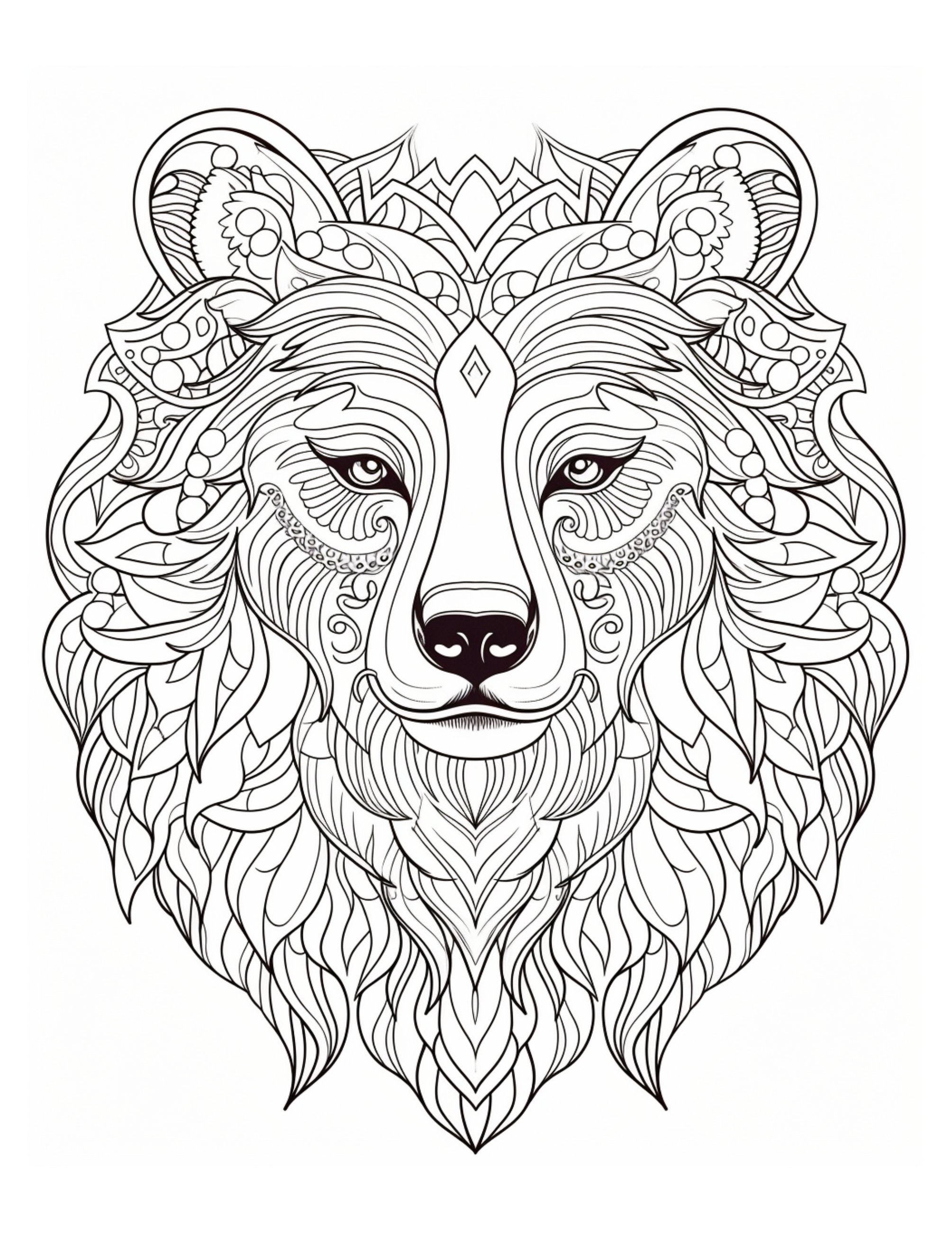 Adult Coloring Pages 10 Intricate Animal Faces Printable Coloring Pages ...