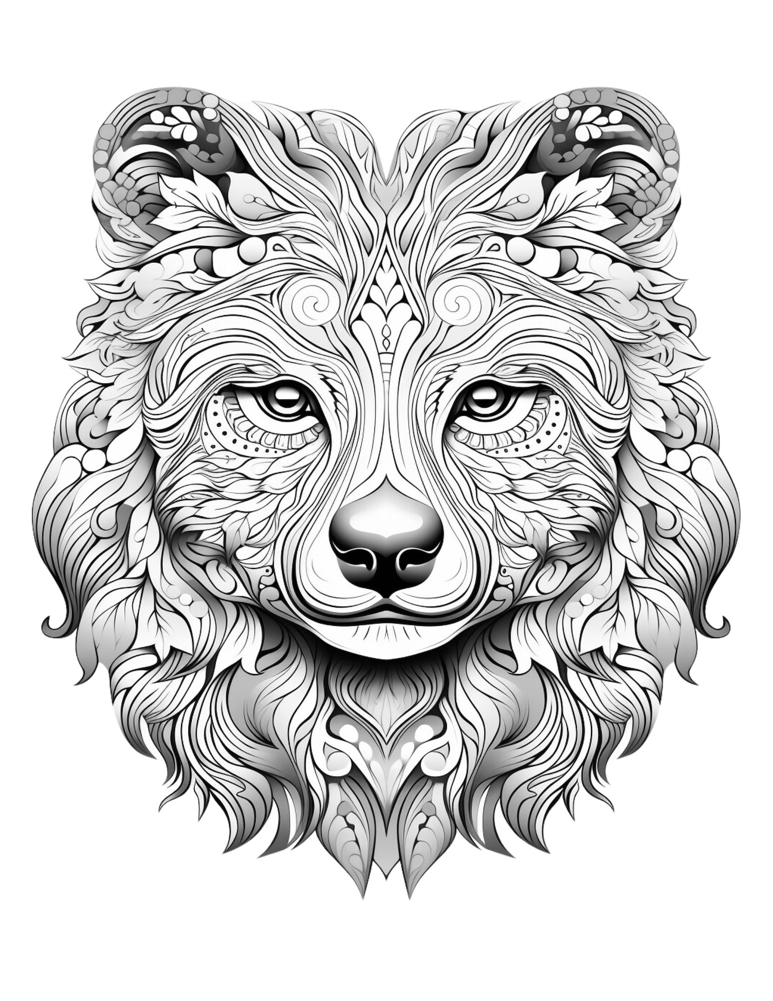 Adult Coloring Pages 10 Intricate Animal Faces Printable Coloring Pages ...