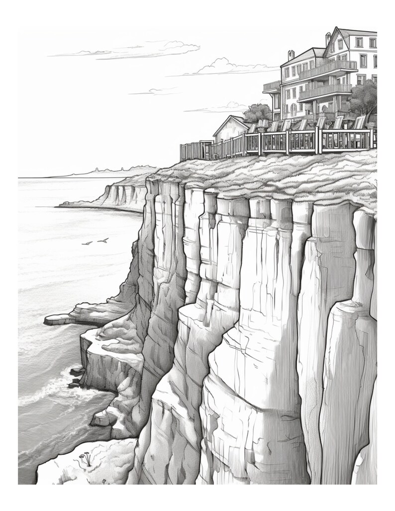 Adult Coloring Pages 10 Intricate Serene Landscapes - Etsy