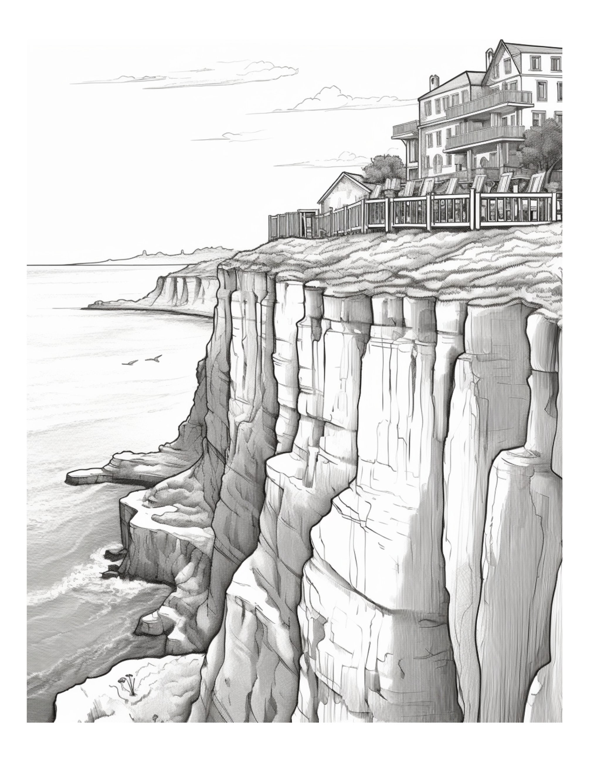 Serene Landscapes Adult Coloring Pages: 10 Intricate Designs (PDF) - Etsy