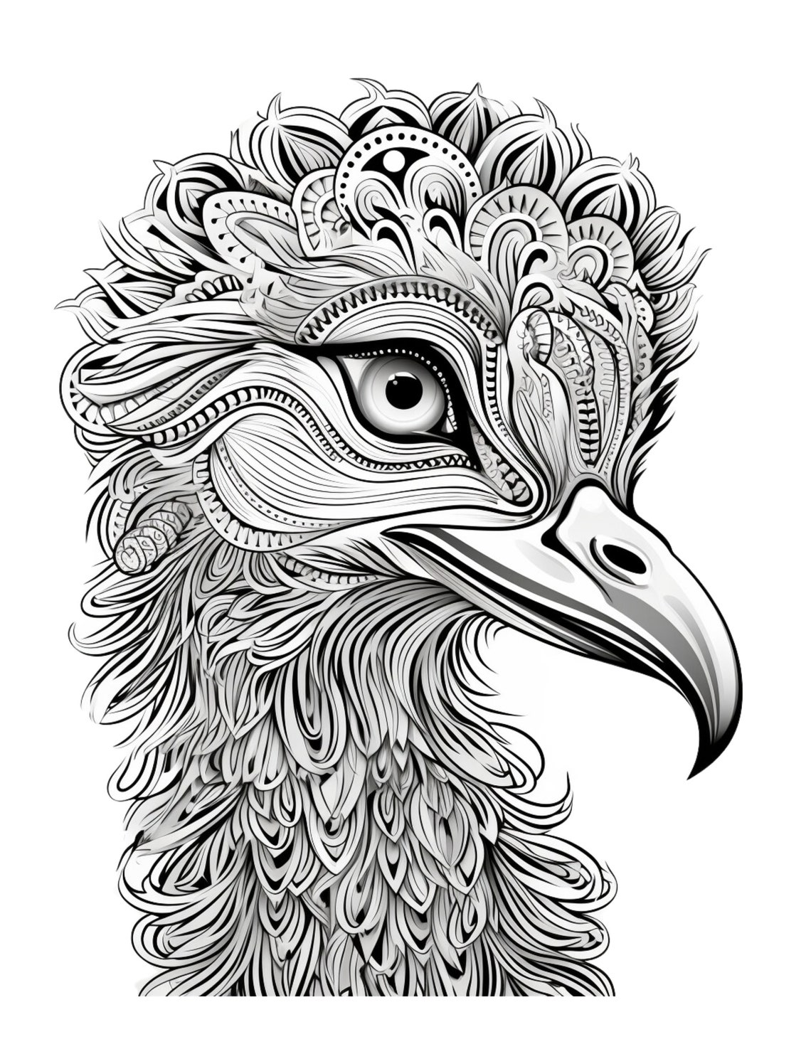 Intricate Animal Faces Coloring Pages: 10 Printable Designs (PDF) - Etsy