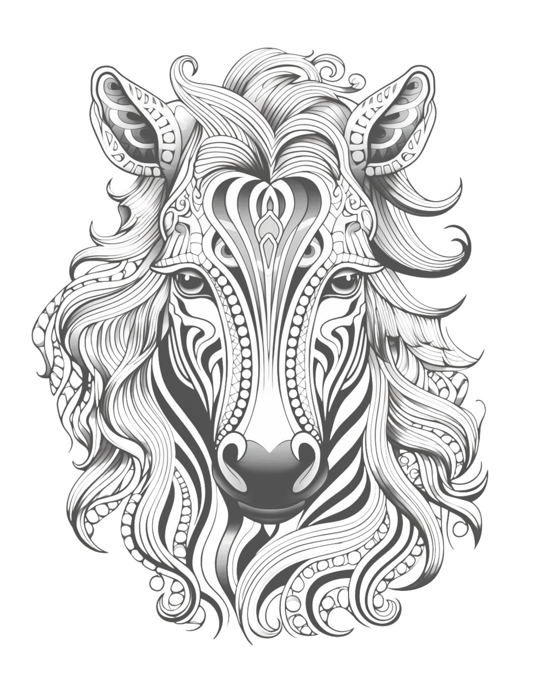 Adult Coloring Pages | 10 Intricate Animal Faces | Printable Coloring ...