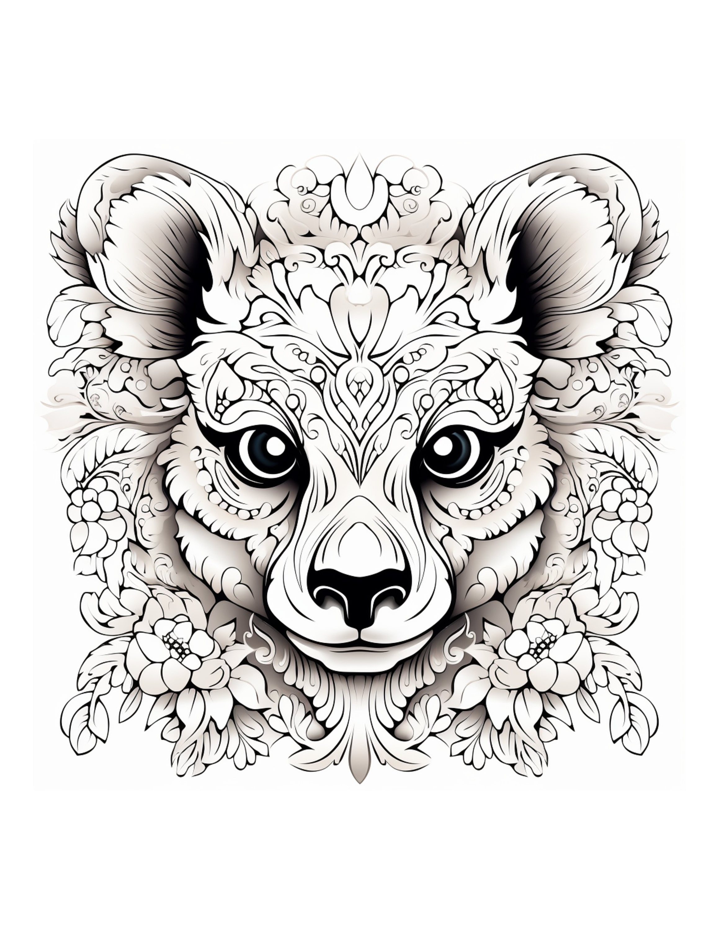 Intricate Animal Faces Coloring Pages: 10 Printable Designs (PDF) - Etsy