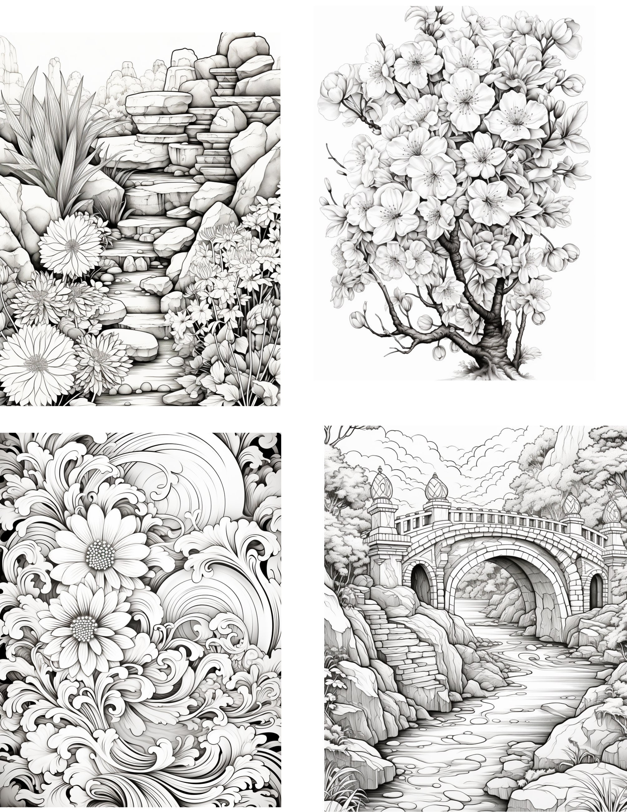 ROSHJE EXPRESSIONS Adult Coloring Pages 24 Intricate Zen - Etsy