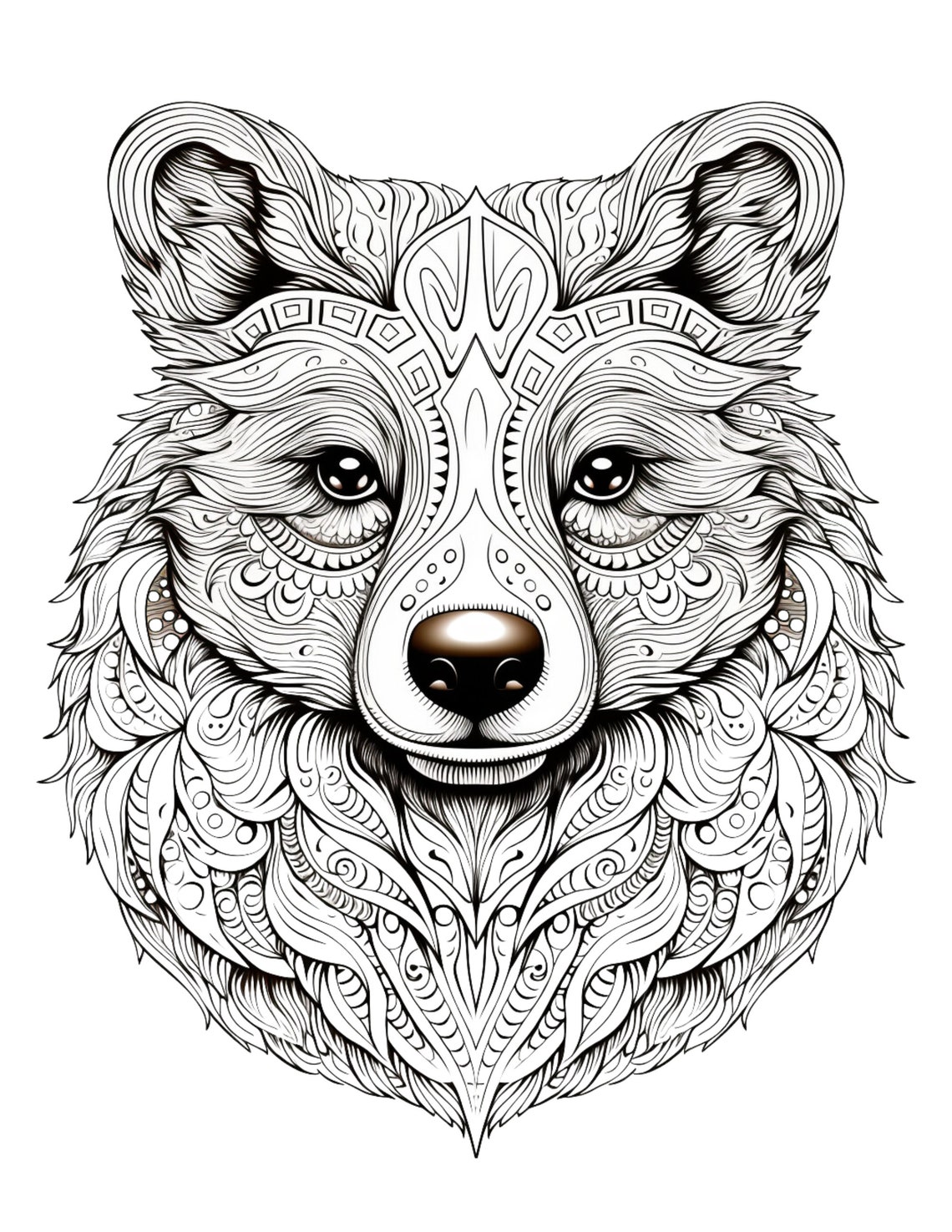 Adult Coloring Pages 10 Intricate Animal Faces Printable Coloring Pages ...