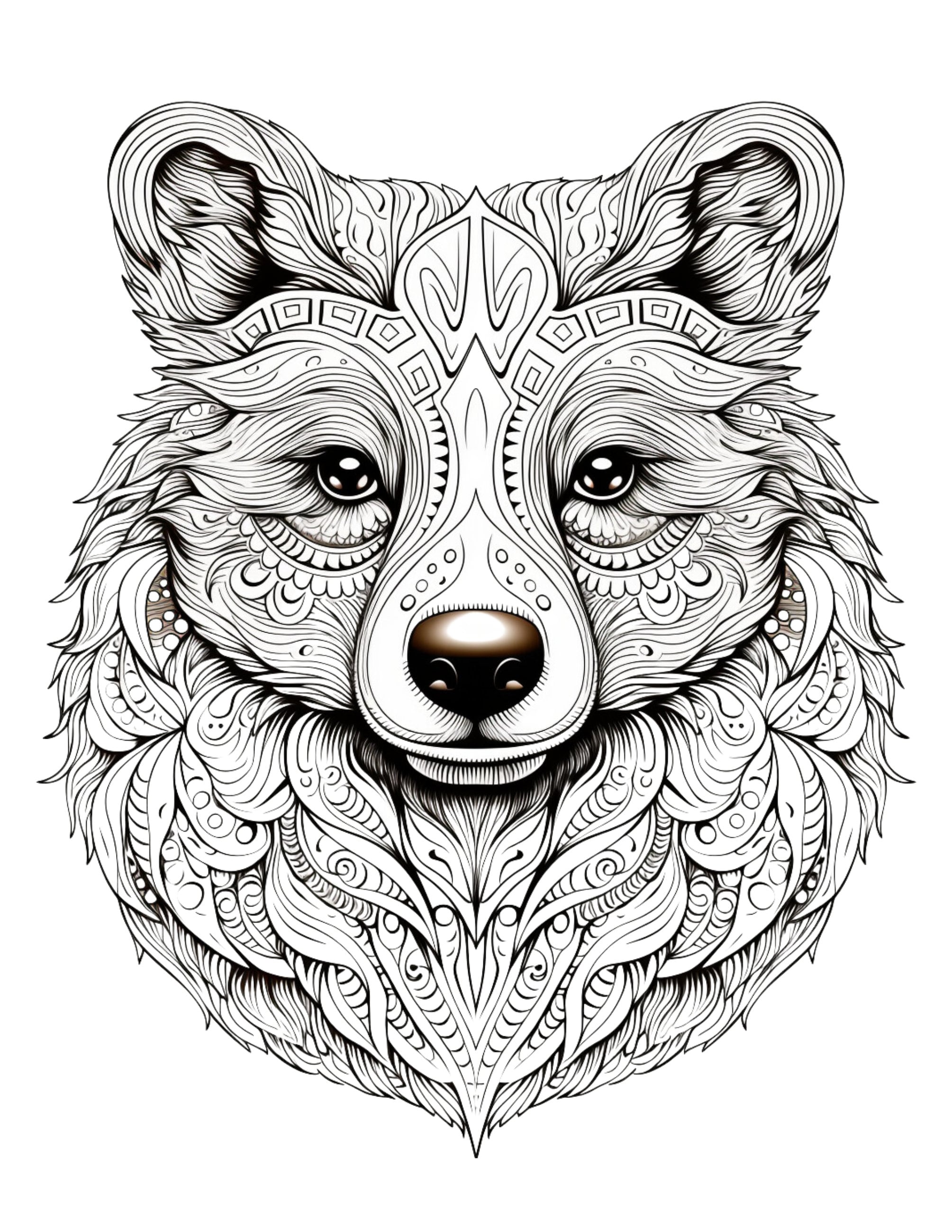 Adult Coloring Pages 10 Intricate Animal Faces Printable Coloring Pages ...