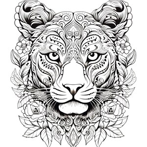 Adult Coloring Pages | 10 Intricate Animal Faces | Printable Coloring ...
