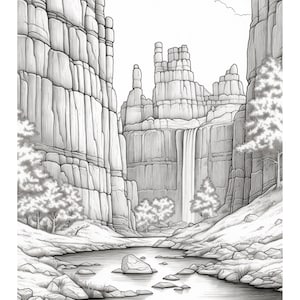 Serene Landscapes Adult Coloring Pages: 10 Intricate Designs (PDF) - Etsy