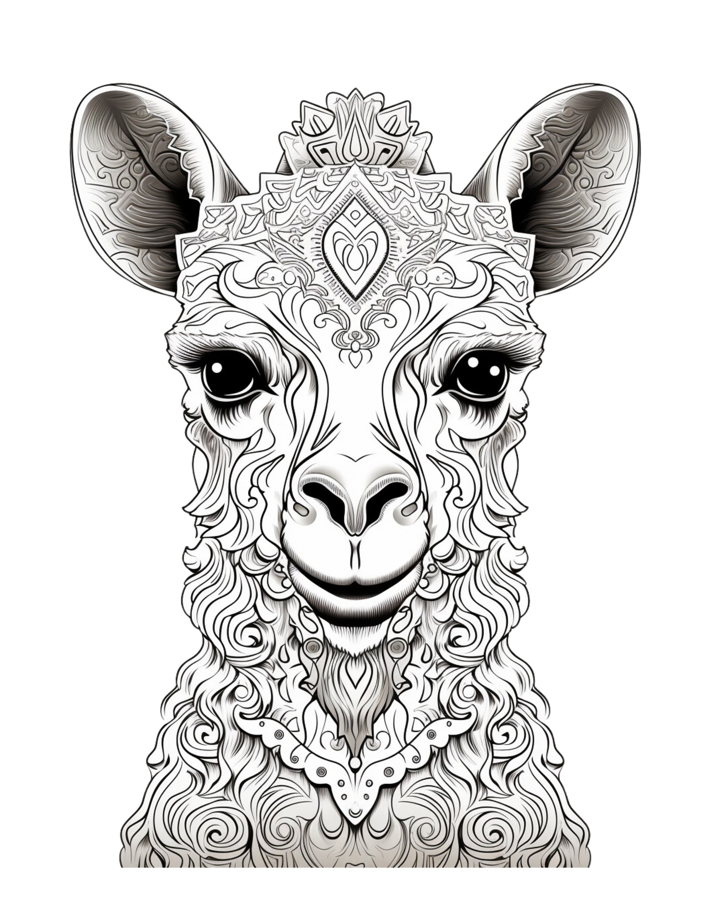Intricate Animal Faces Coloring Pages: 10 Printable Designs (PDF) - Etsy