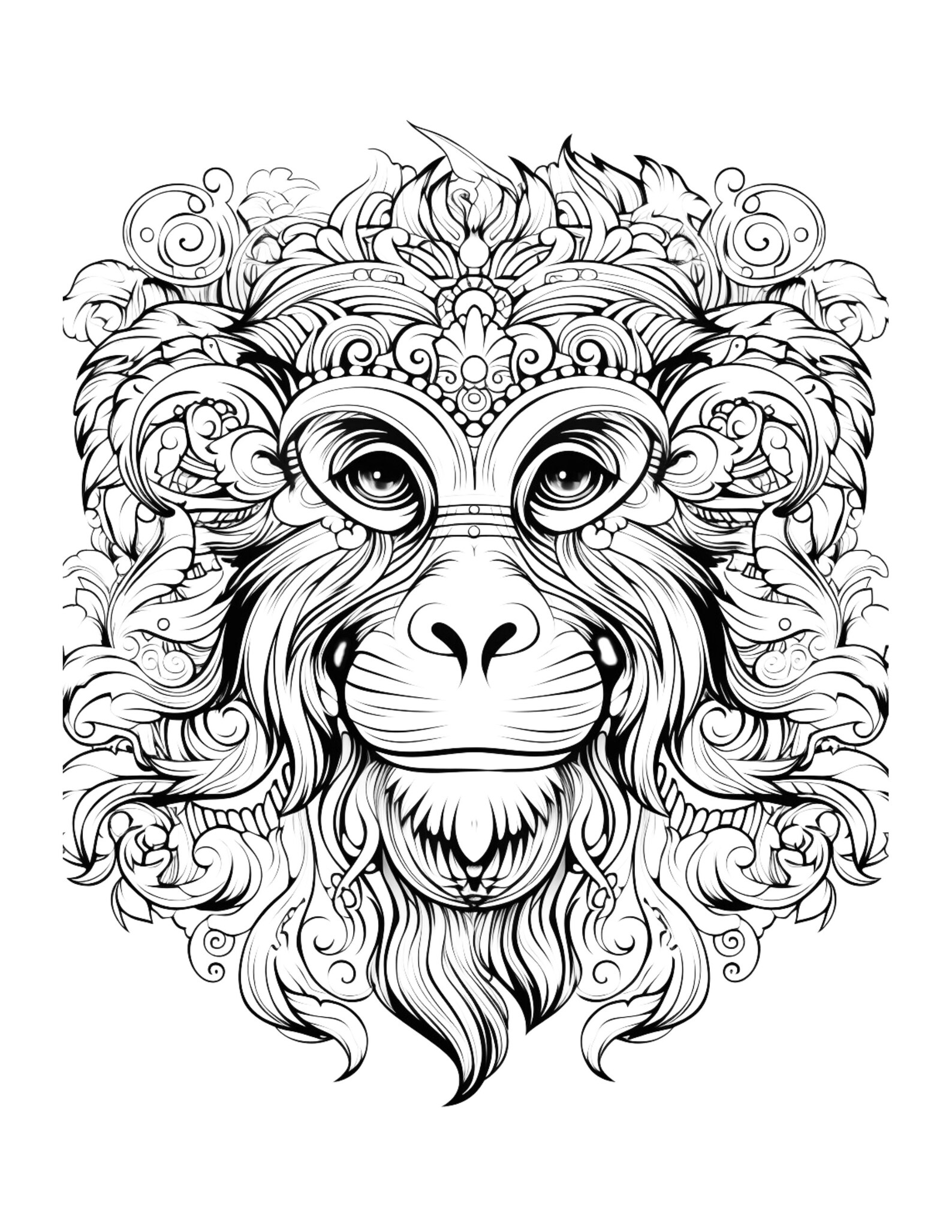 Adult Coloring Pages | 10 Intricate Animal Faces | Printable Coloring ...