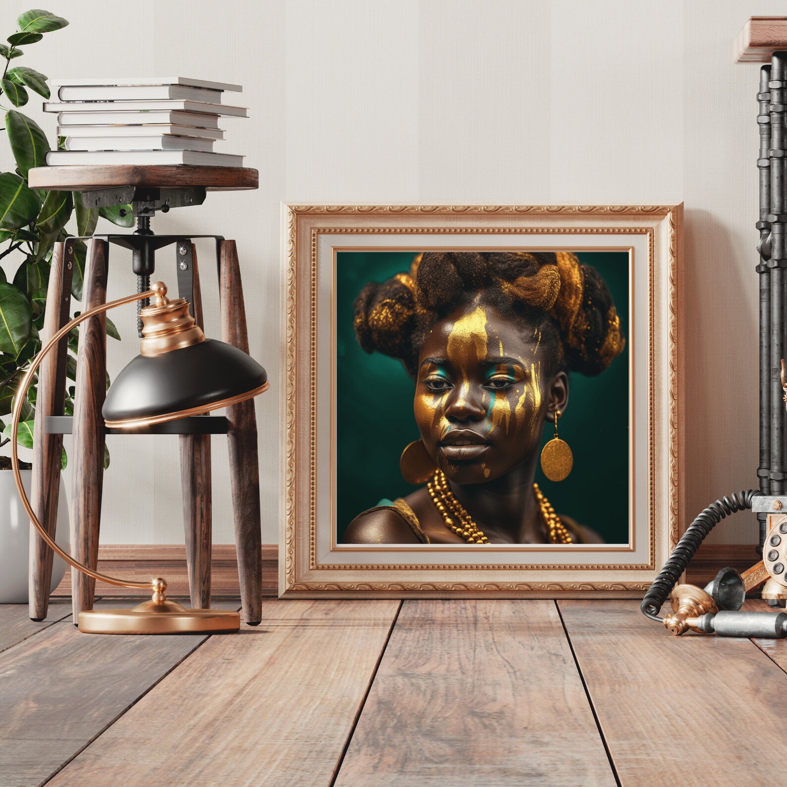Gilded Aura | Black Wall Decor | Black Digital Art | Digital Download | Printable Poster ...