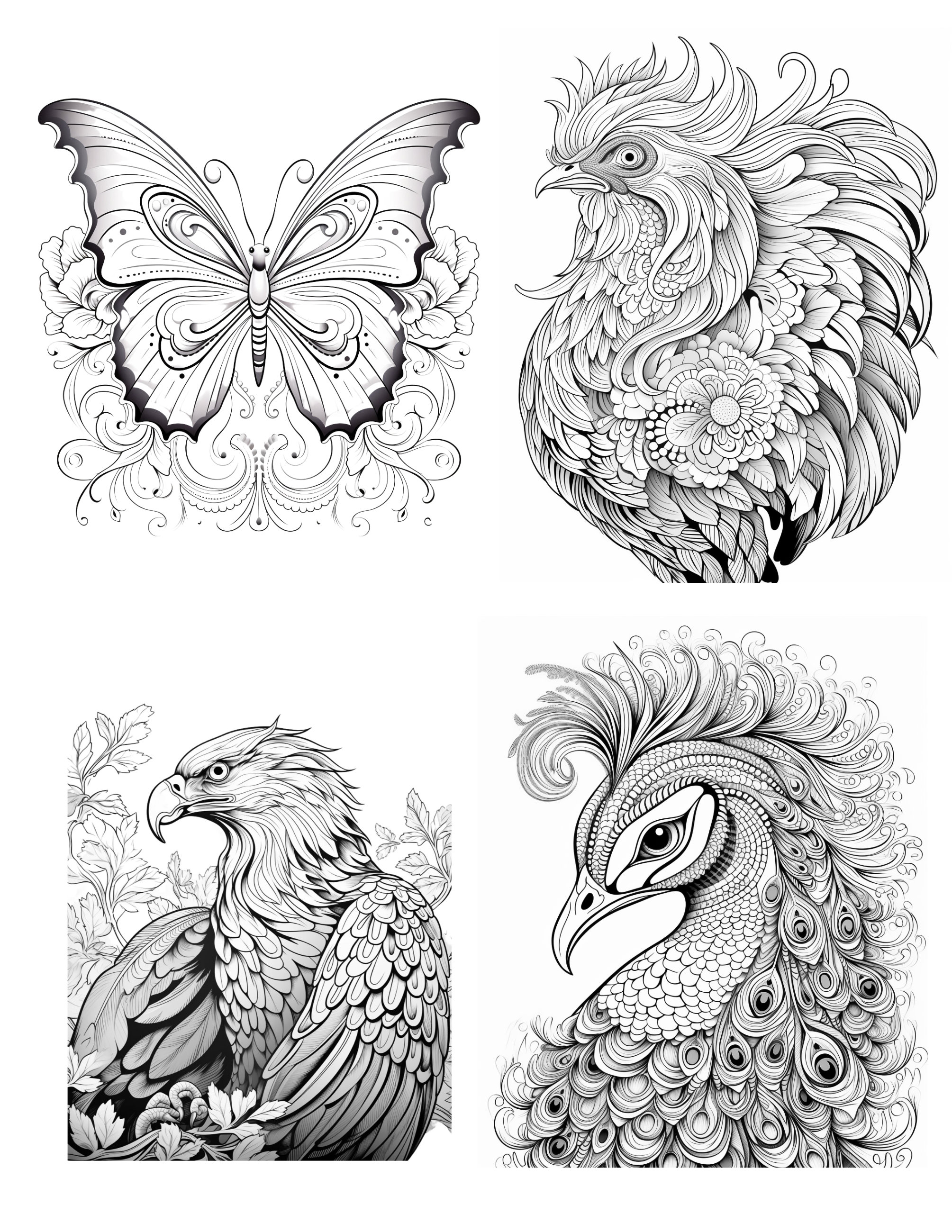 Intricate Animal Faces Coloring Pages: 24 Printable Designs (PDF) - Etsy