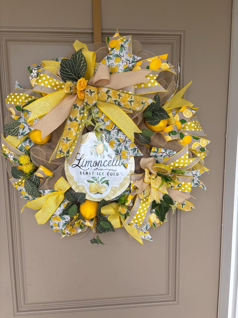 Limoncello Lemon Wreath – Summer Door Decor - Etsy