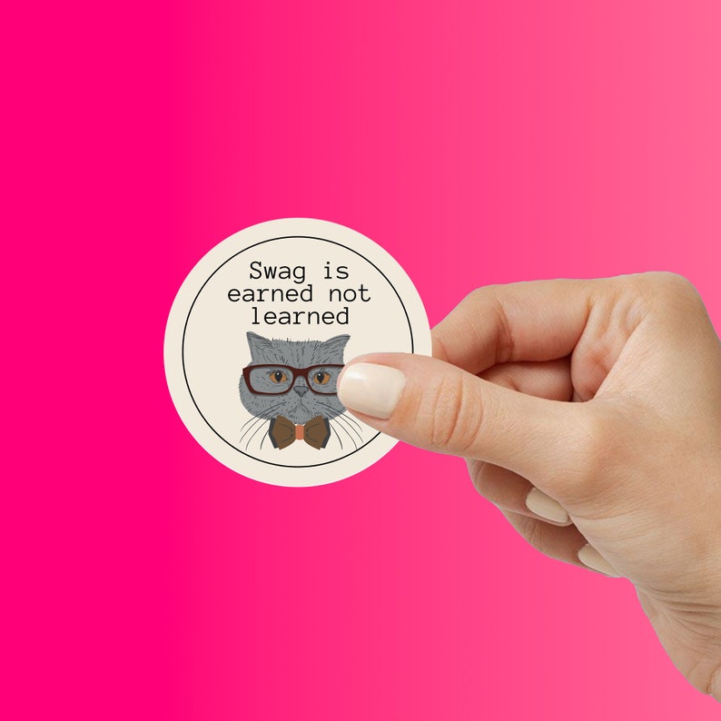 Swag is Earned Not Learned Funny Meme Sticker| Hilarious Vinyl Decals ...