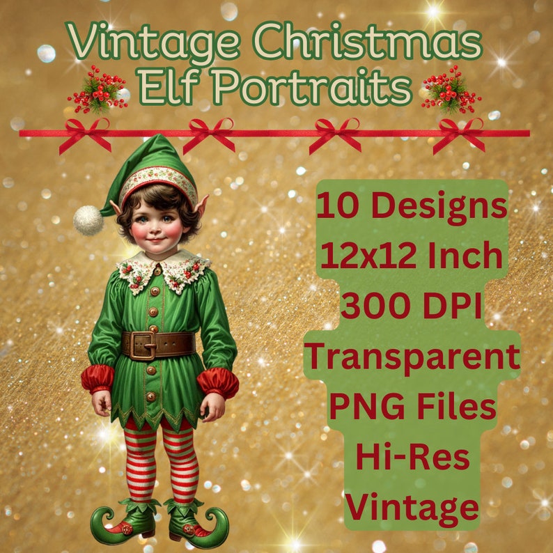 Vintage Elf, Christmas Elf, Digital Download, Scrapbooking, Holiday ...