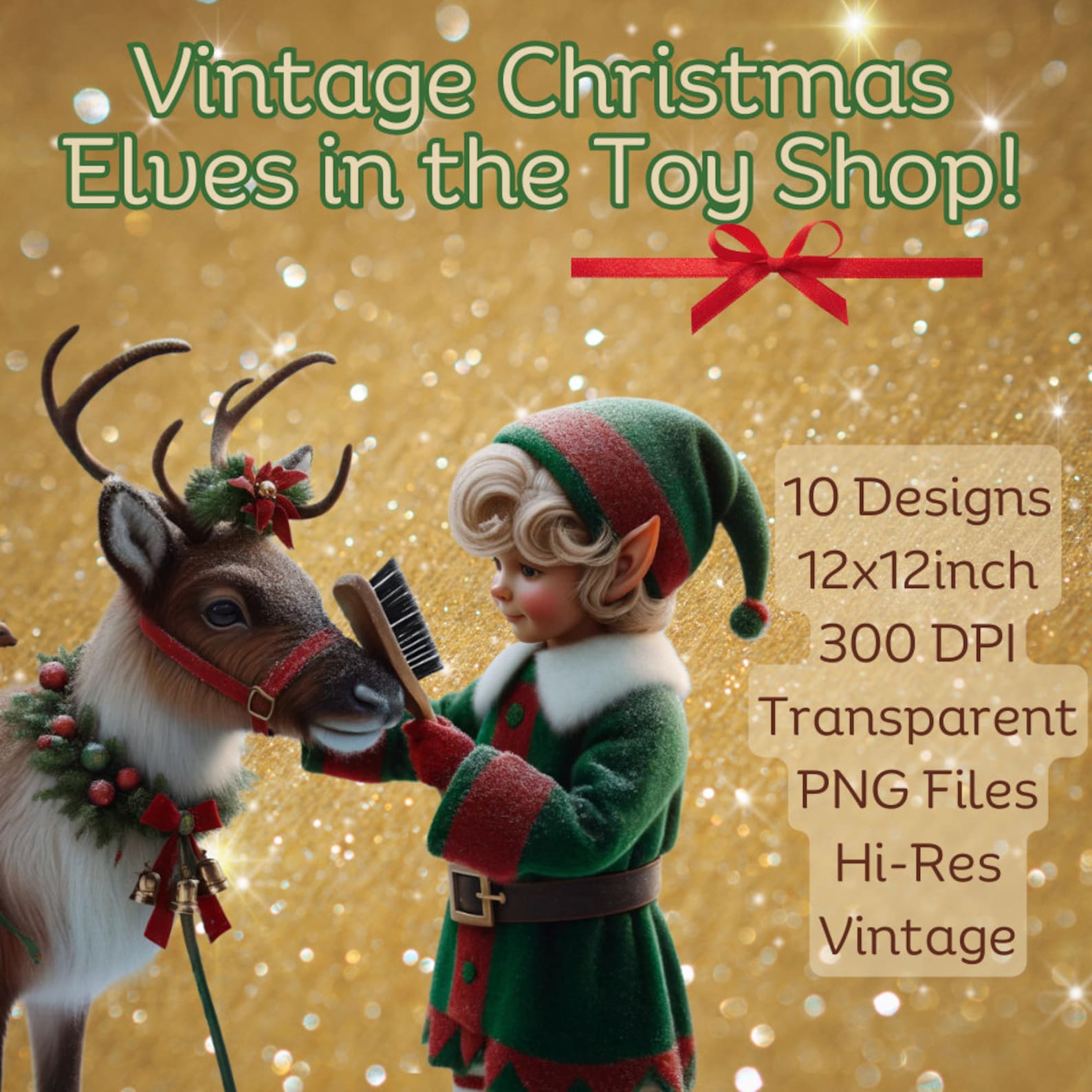 Vintage Elves, Christmas Elves, Digital Download, Scrapbooking, Holiday ...