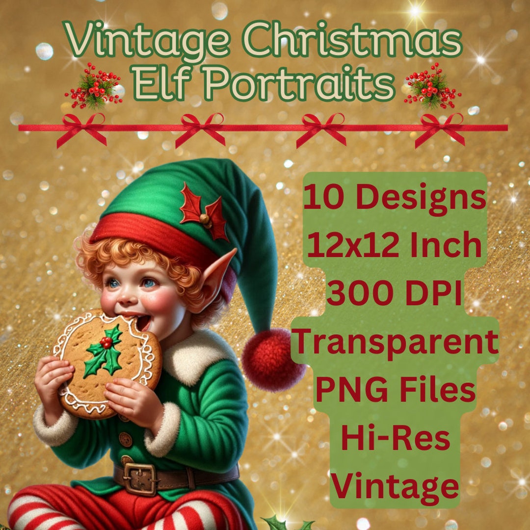Vintage Elf, Christmas Elf, Digital Download, Scrapbooking, Holiday ...