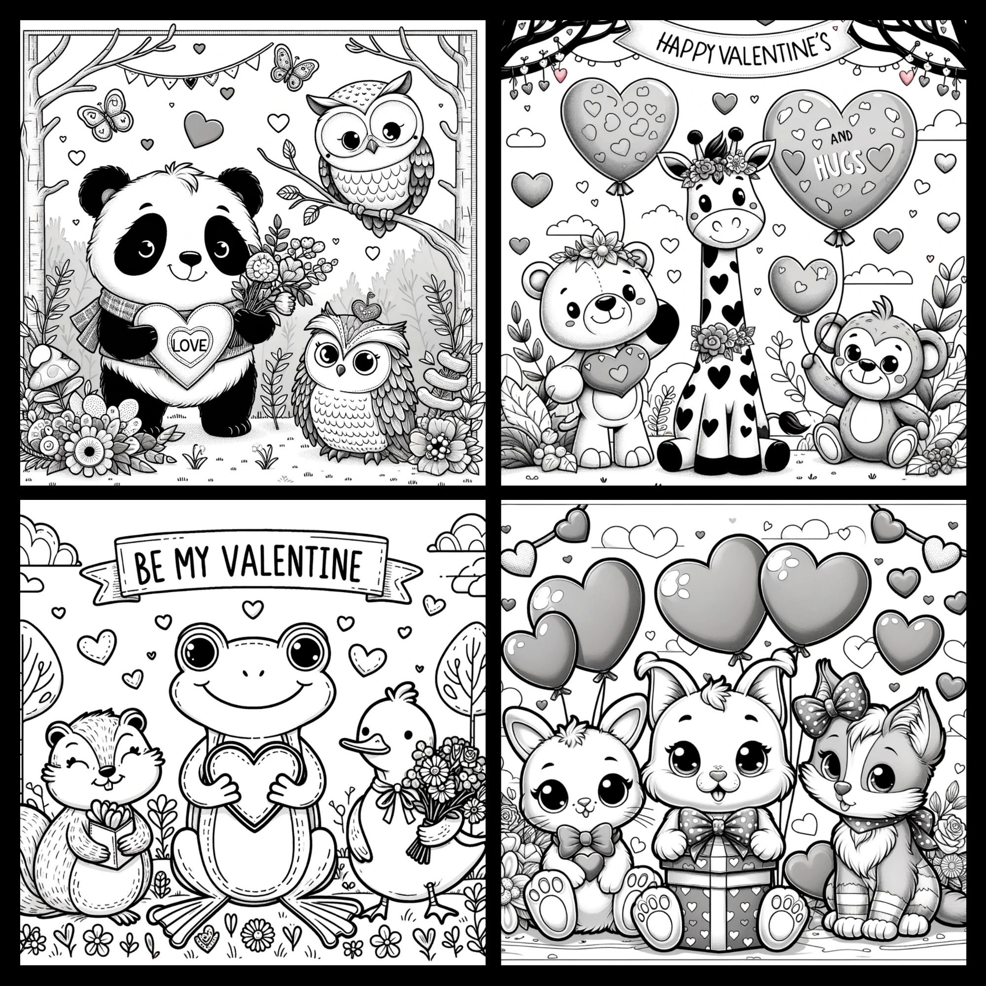 Valentine's Coloring, Coloring Page, Valentine Printable, Color Page ...