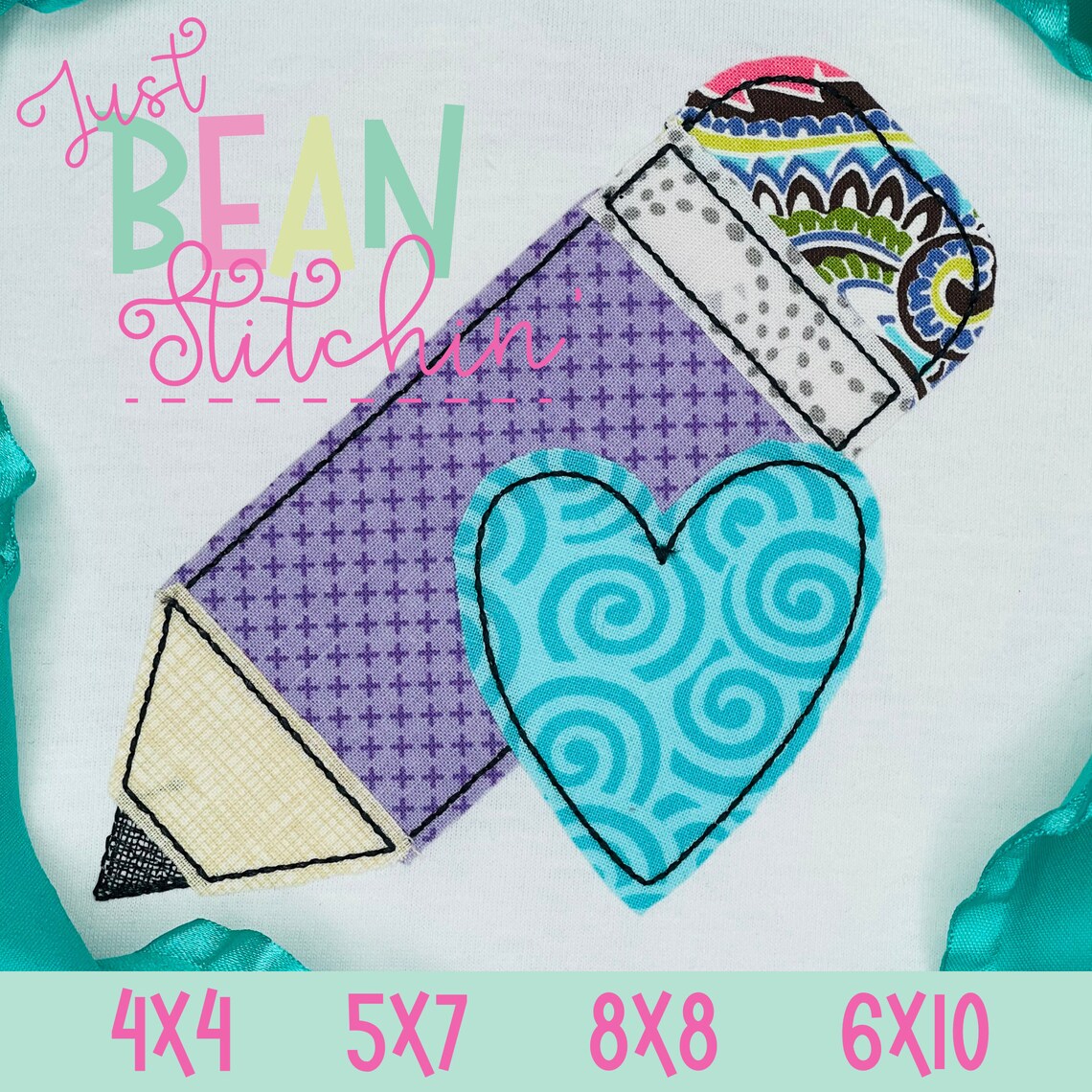 Back to School Applique Design,pencil Applique,back to School ...