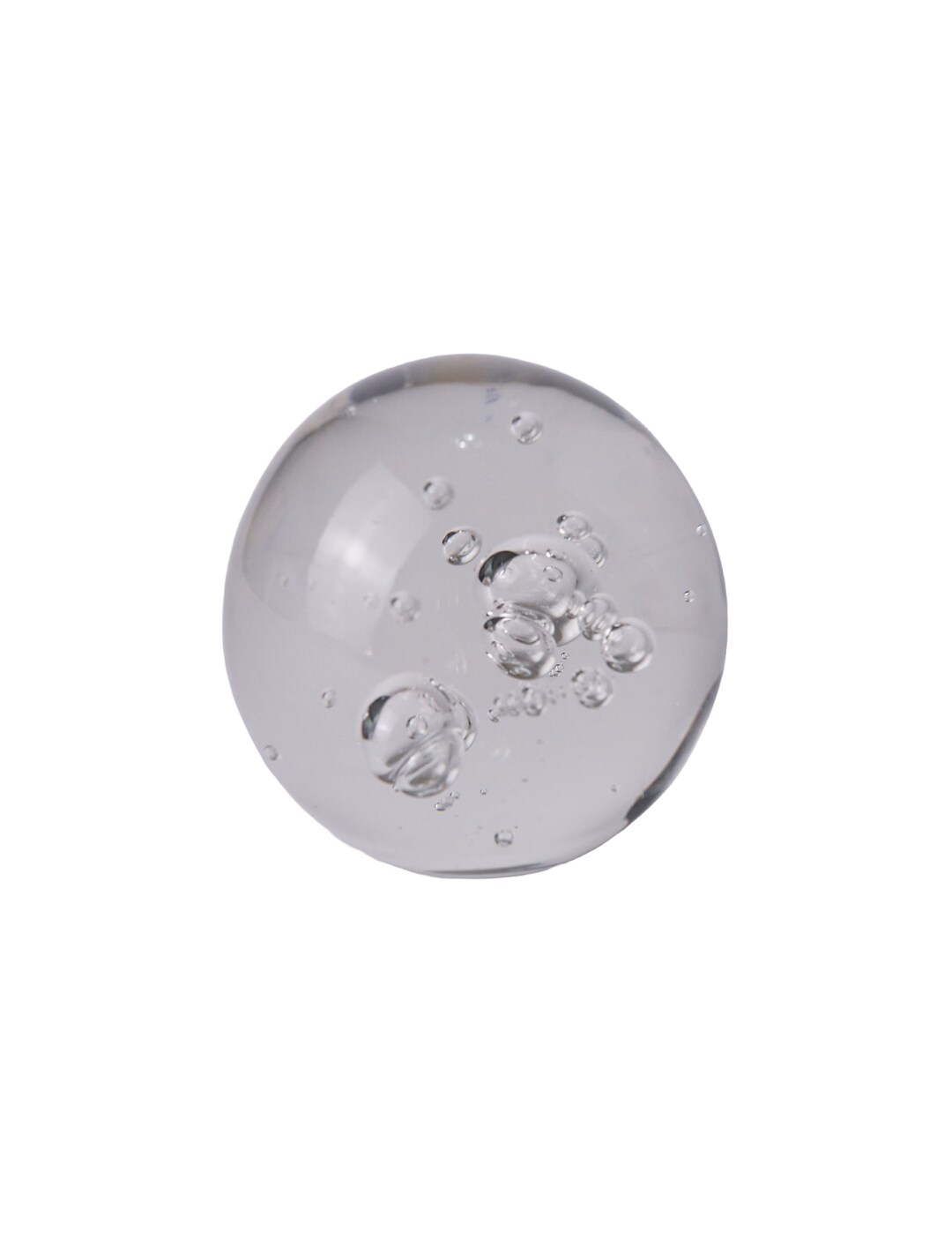 Glear Art Glass Controlled Bubbles Paperweight Hand Blown Handmade Good ...