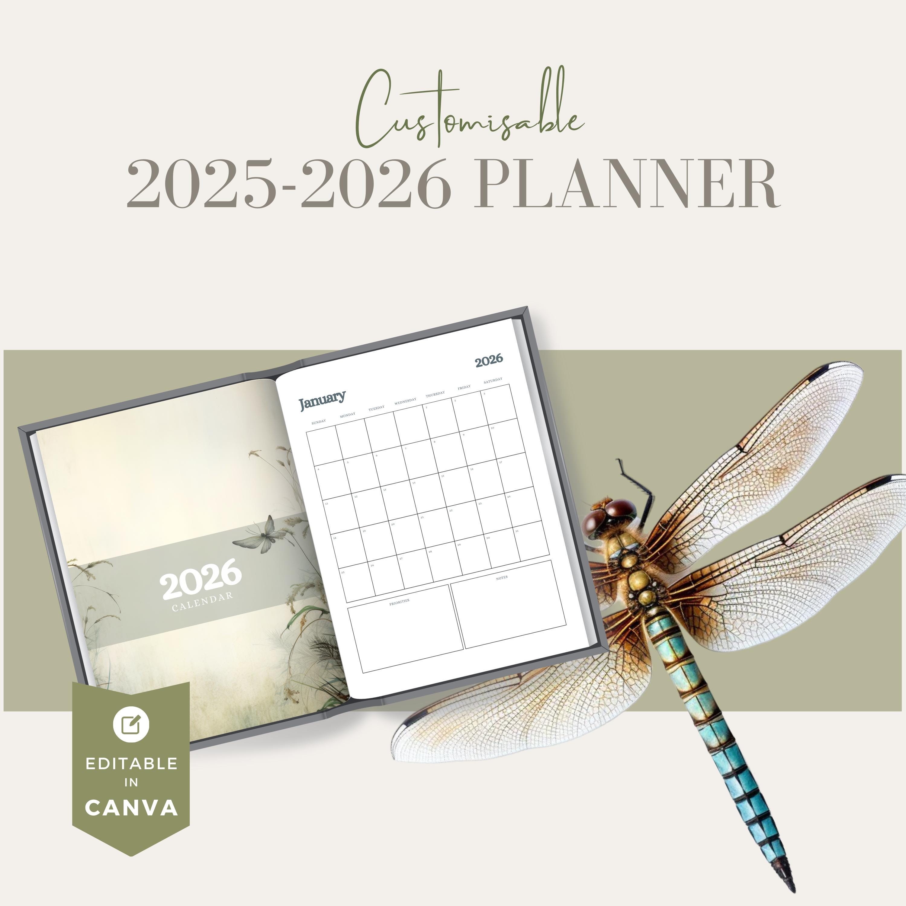 2025-2026 Printable Calendar, 26 Pages, Monday to Sunday, Edit in Canva ...