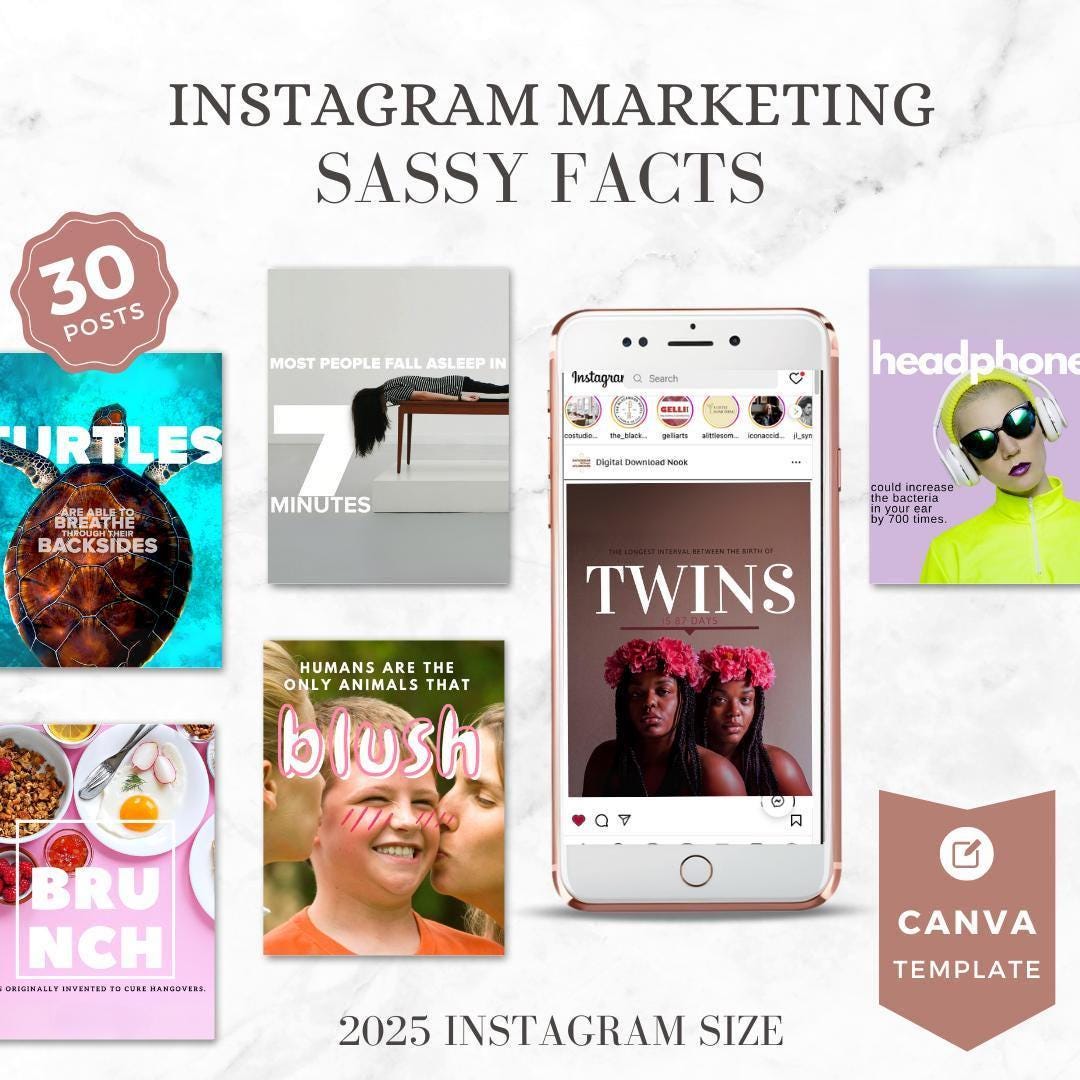 Sassy Fun Facts Instagram Templates, Canva Editable Jpgs, Funny Fact ...