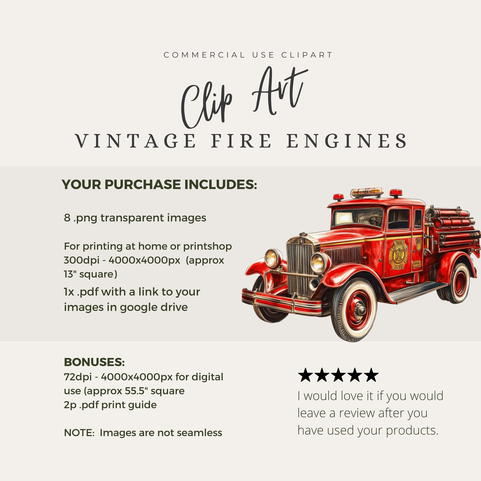 Fire Engine Nursery Clipart, Firefighter Clipart Bundle, Little Firemen ...