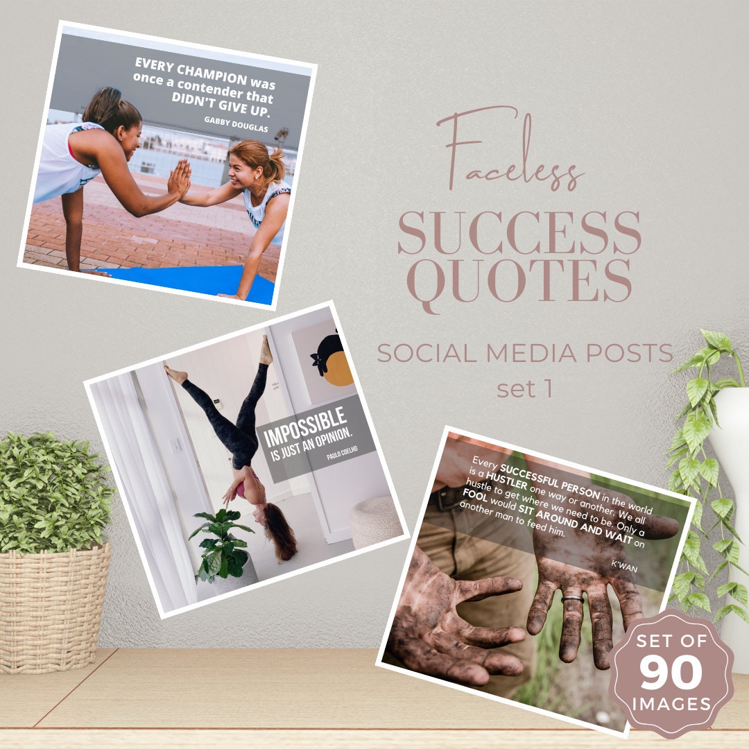 SUCCESS Quotes Set 2 • Done for You • 90 Social Media Quotes/images ...