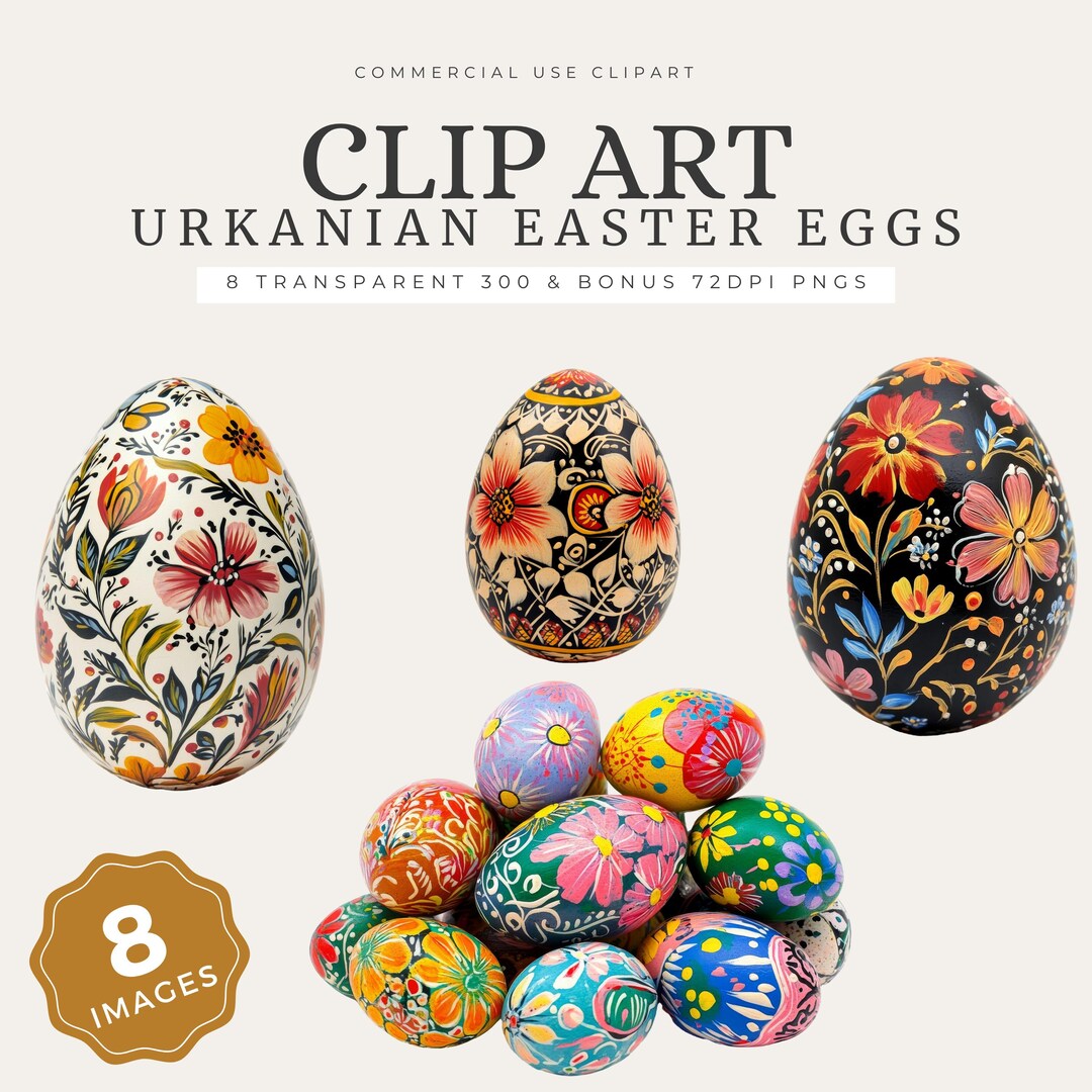 Ukrainian Pysanky Easter Egg Clipart, Easter Egg PNG, Digital Download ...