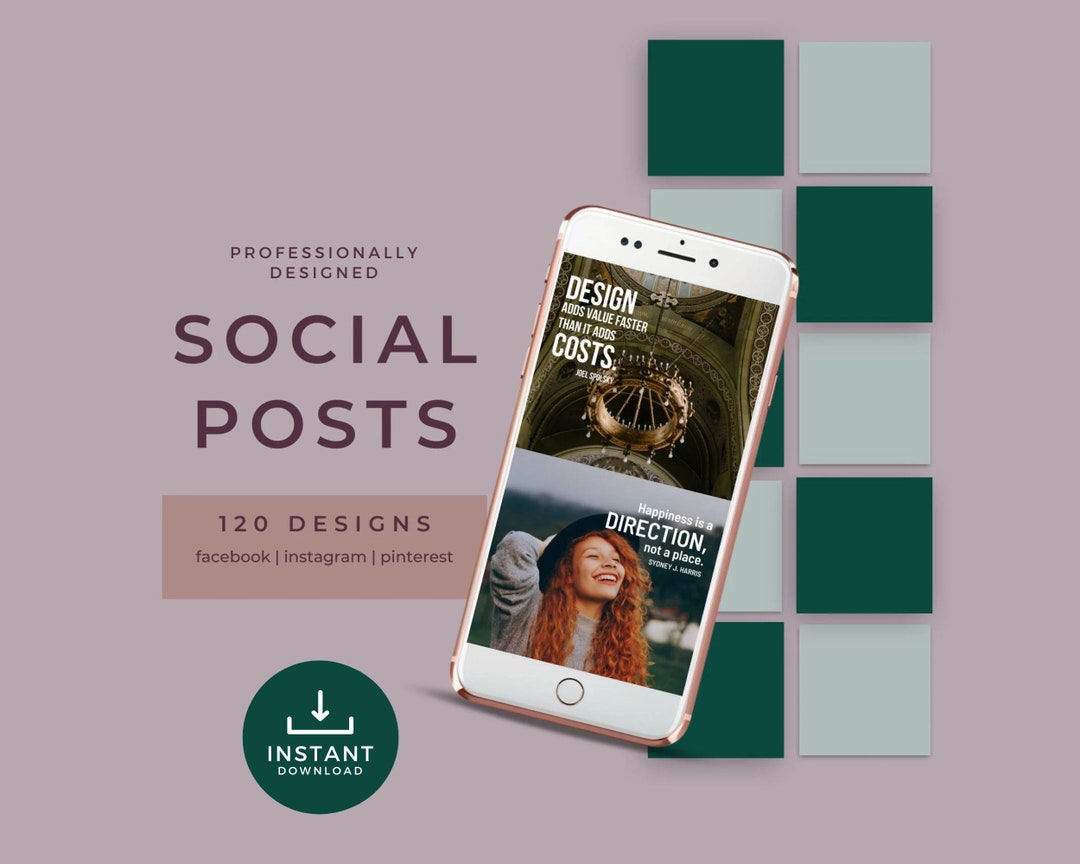 DONE FOR YOU Social Media Posts Design Happiness - Etsy