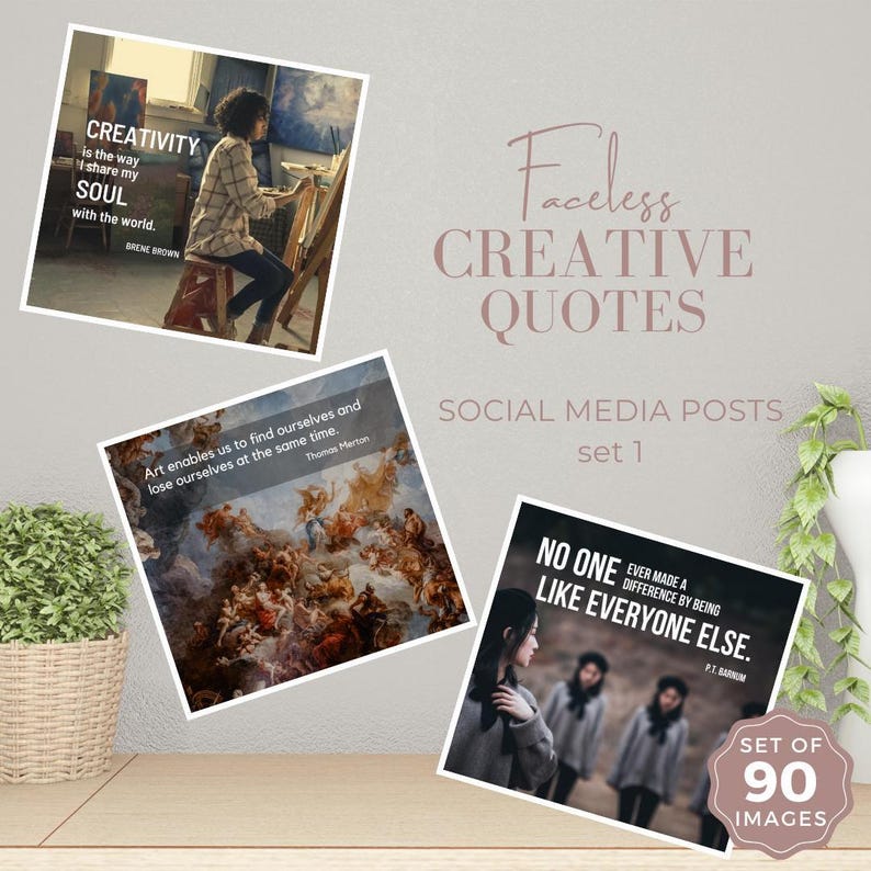 FACELESS Marketing Social Posts on Creativity, 90 Social Media Quotes ...