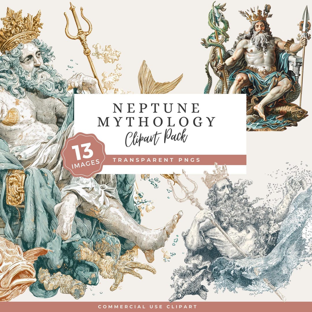 King Neptune Mythology PNG Clipart Bundle for Lovers of Mythic Tales ...