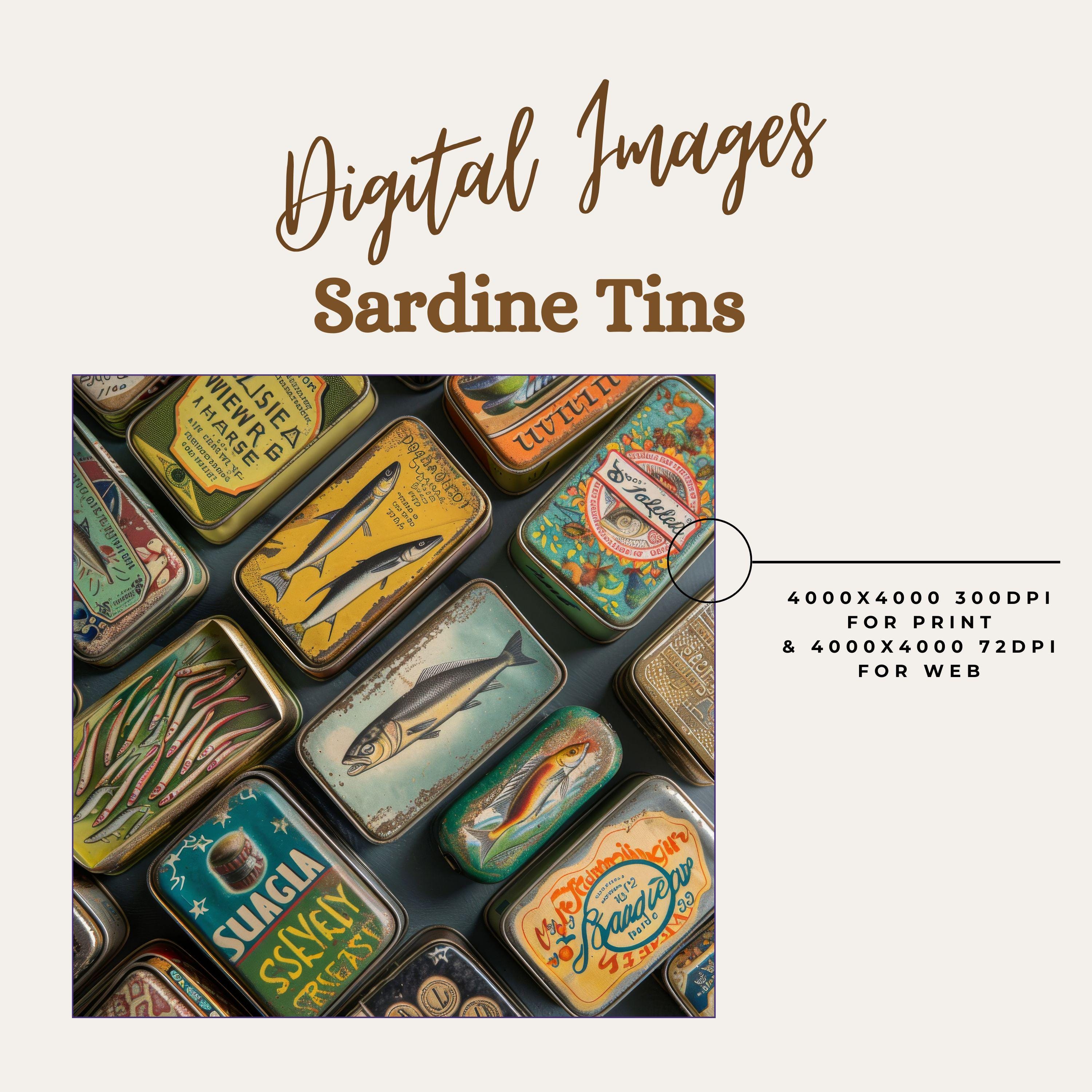 Sardine Tins Poster Printable, Vintage Sardine Tin Wall Art, Fish Can ...
