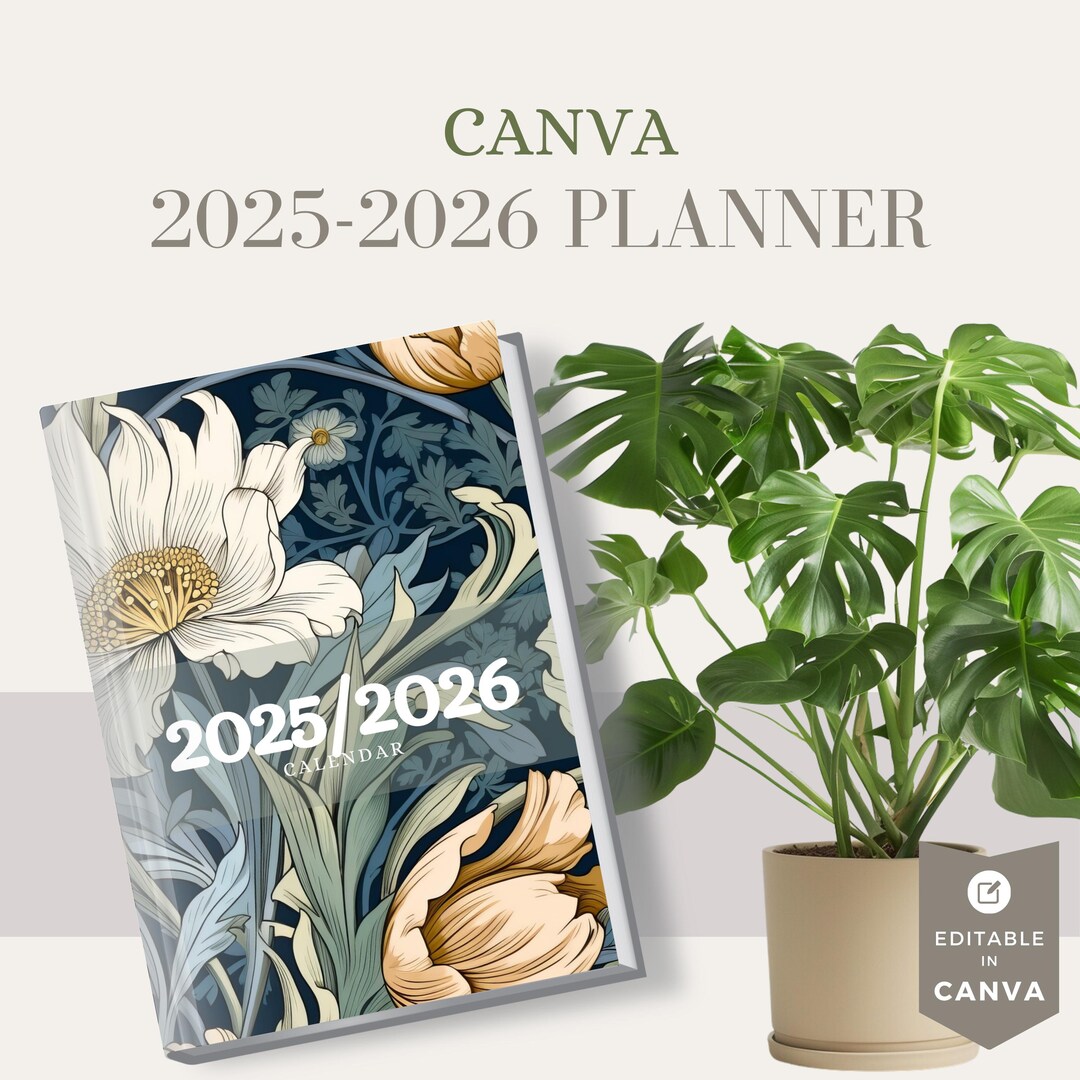 2025-2026 Printable Calendar, Editable Monthly Planner, 26 Pages, A4 ...
