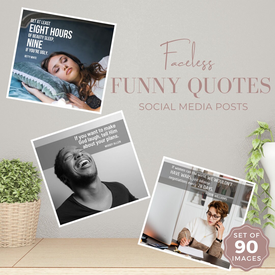 FUNNY Humorous Faceless Posts Done for You Set 1, Social Media Quotes ...