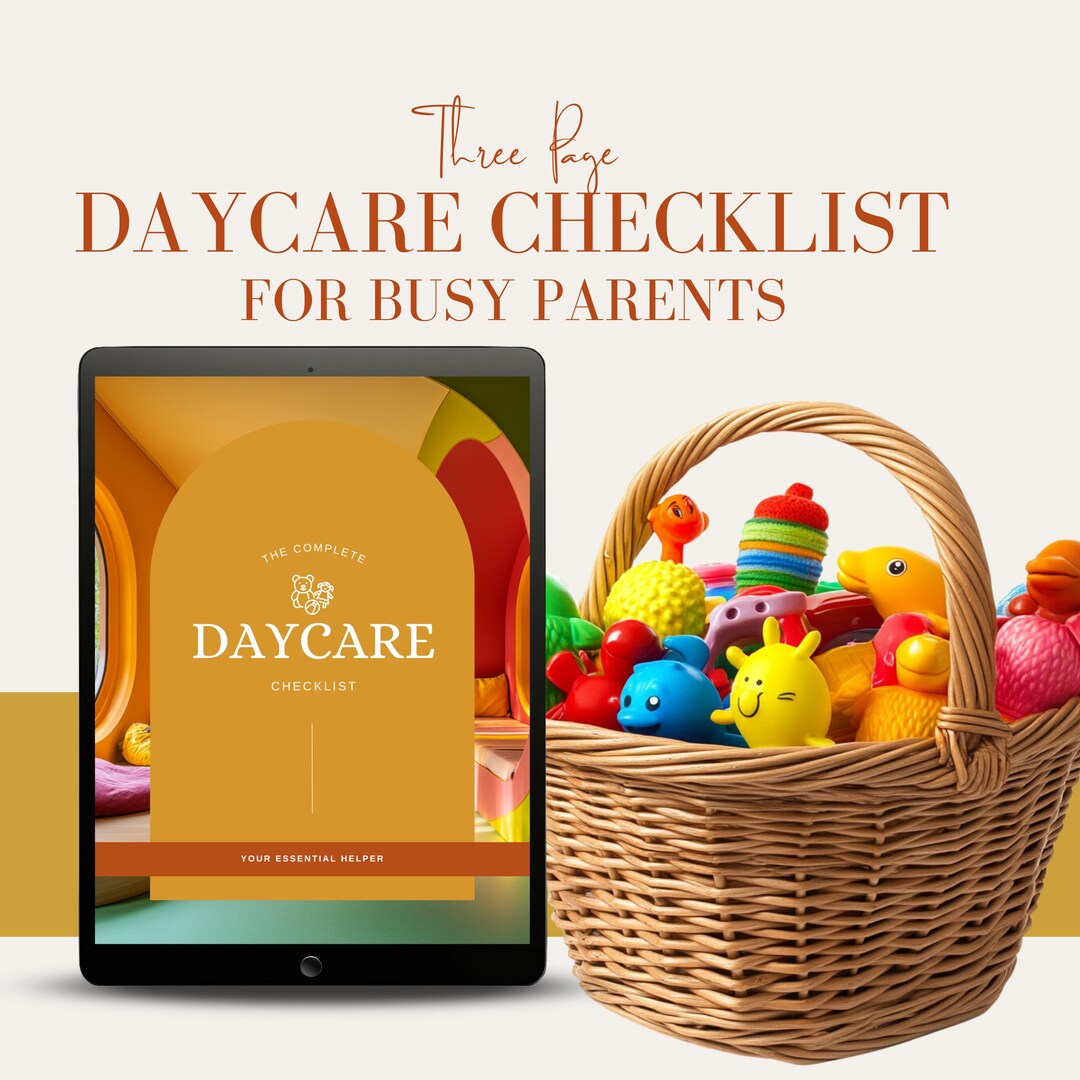 Daycare Checklist for Busy Parents, Printable Childcare Checklist ...
