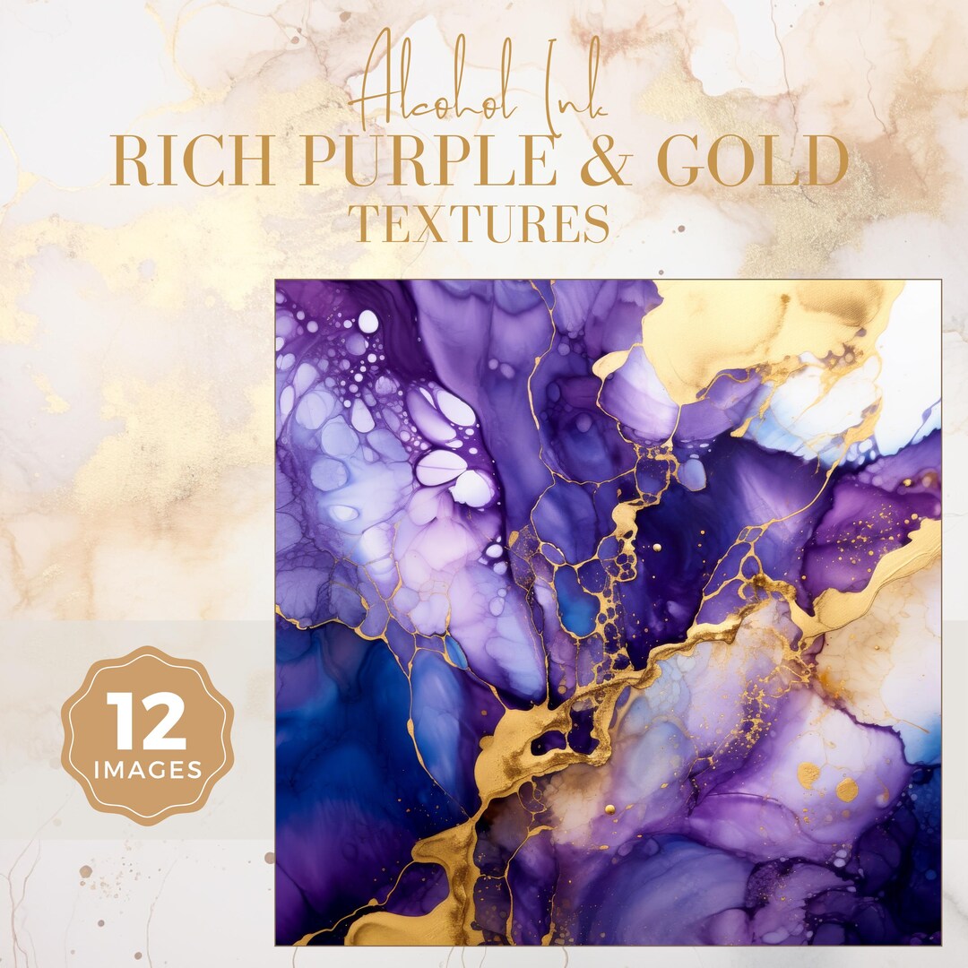 Purple and Gold Marble Digital Paper 12 Jpg Marble Endpapers, Vintage ...