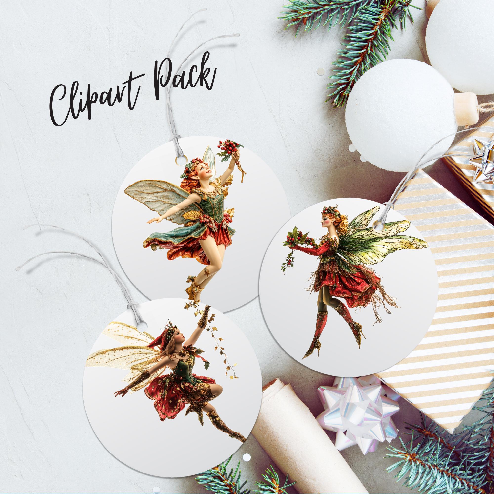 Christmas Fairy Decorations PNG, Whimsical Angel Clipart, Printable ...