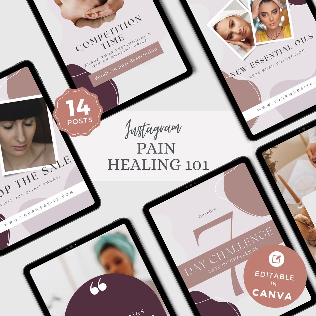 Pain Healing Post Lnstagram Templates for Coaches Reiki, Wellness ...