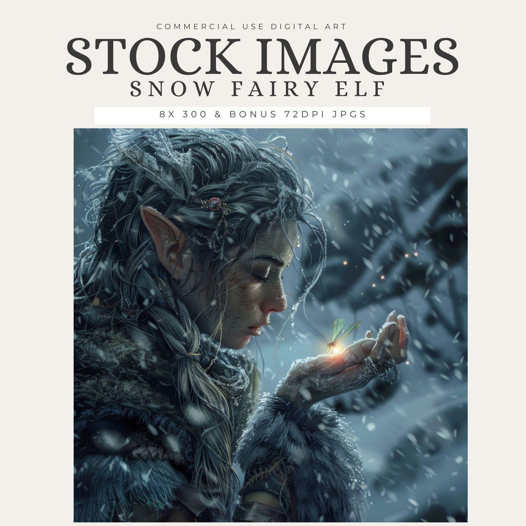 Enchanting Snow Elf Digital Art Set – 8 Fantasy Winter Elf Jpgs ...