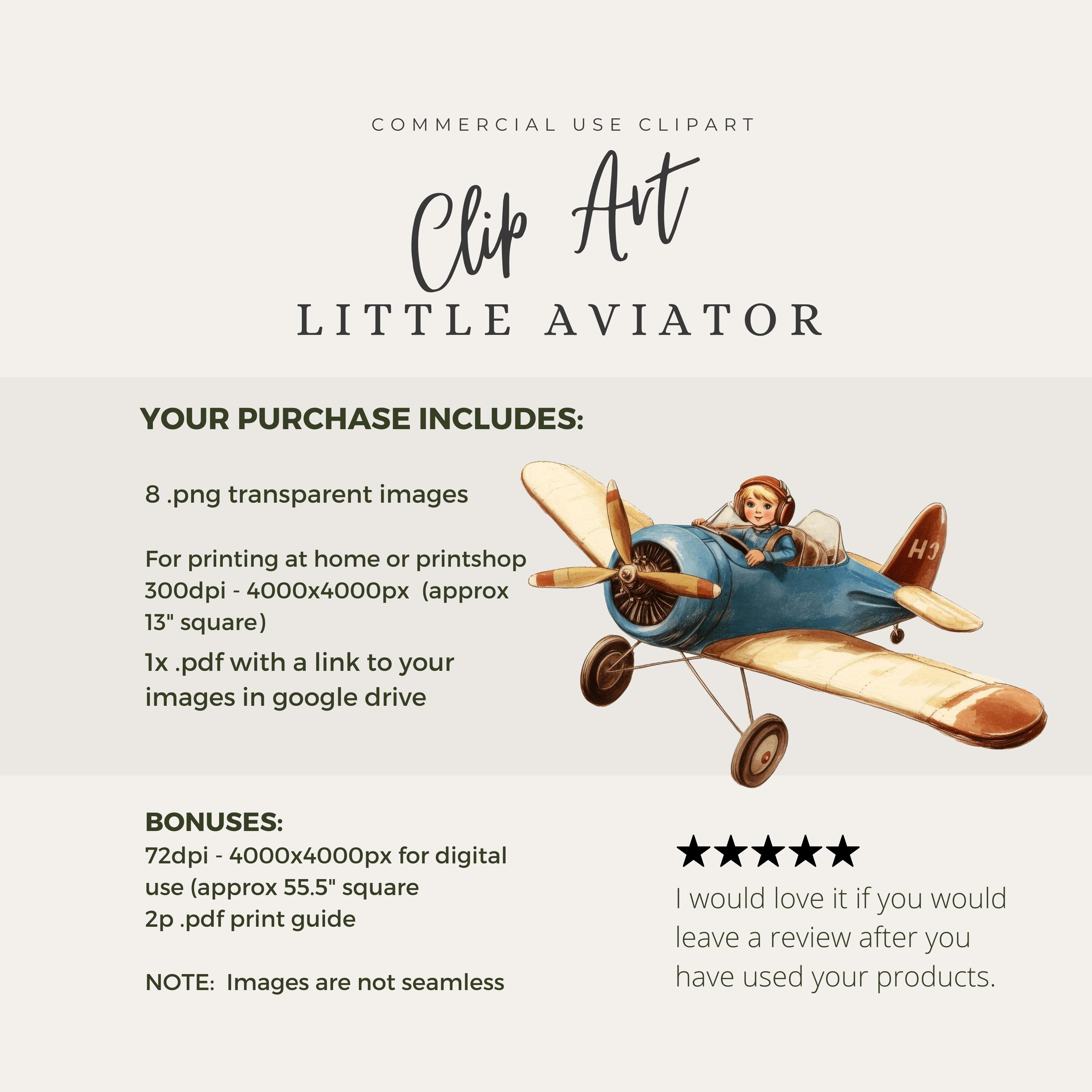 Little Aviator Clip Art PNG, Pilot Boy, Cute Vintage Airplane Art ...